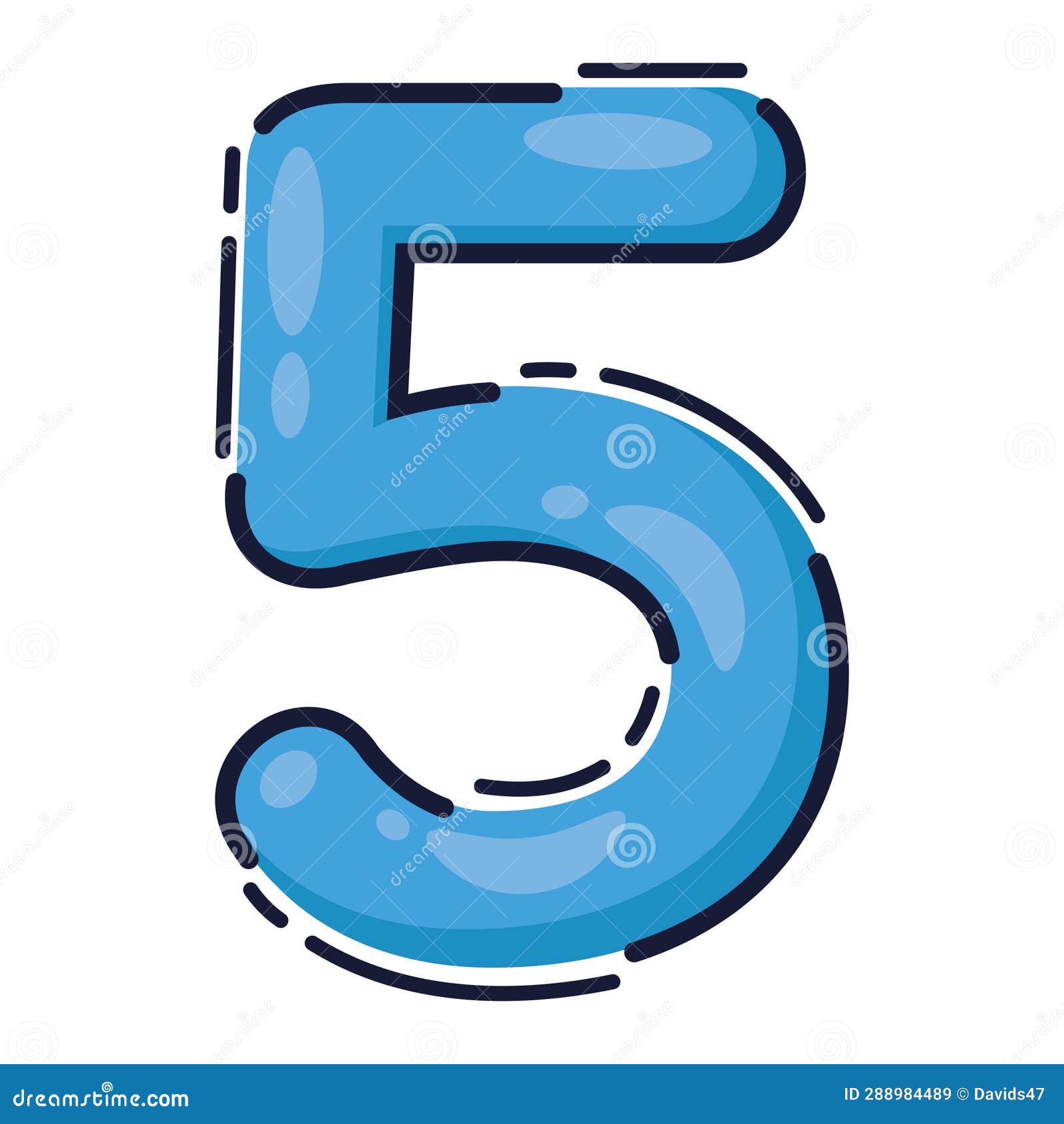 Isolated Colored Number 5 Typography Vector Stock Vector - Illustration ...