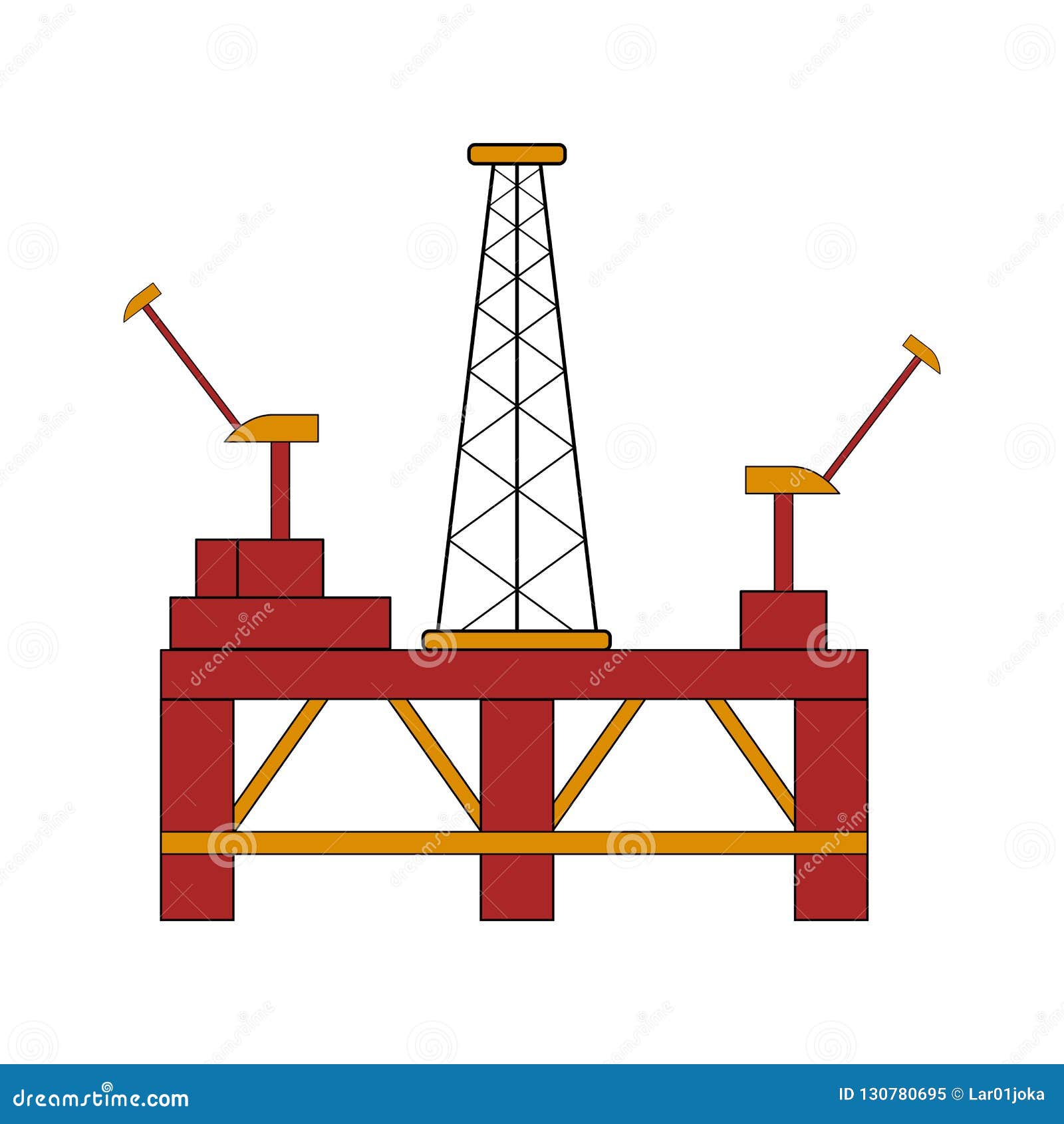 Isolated Colored Oil Platform Stock Vector - Illustration of industrial ...