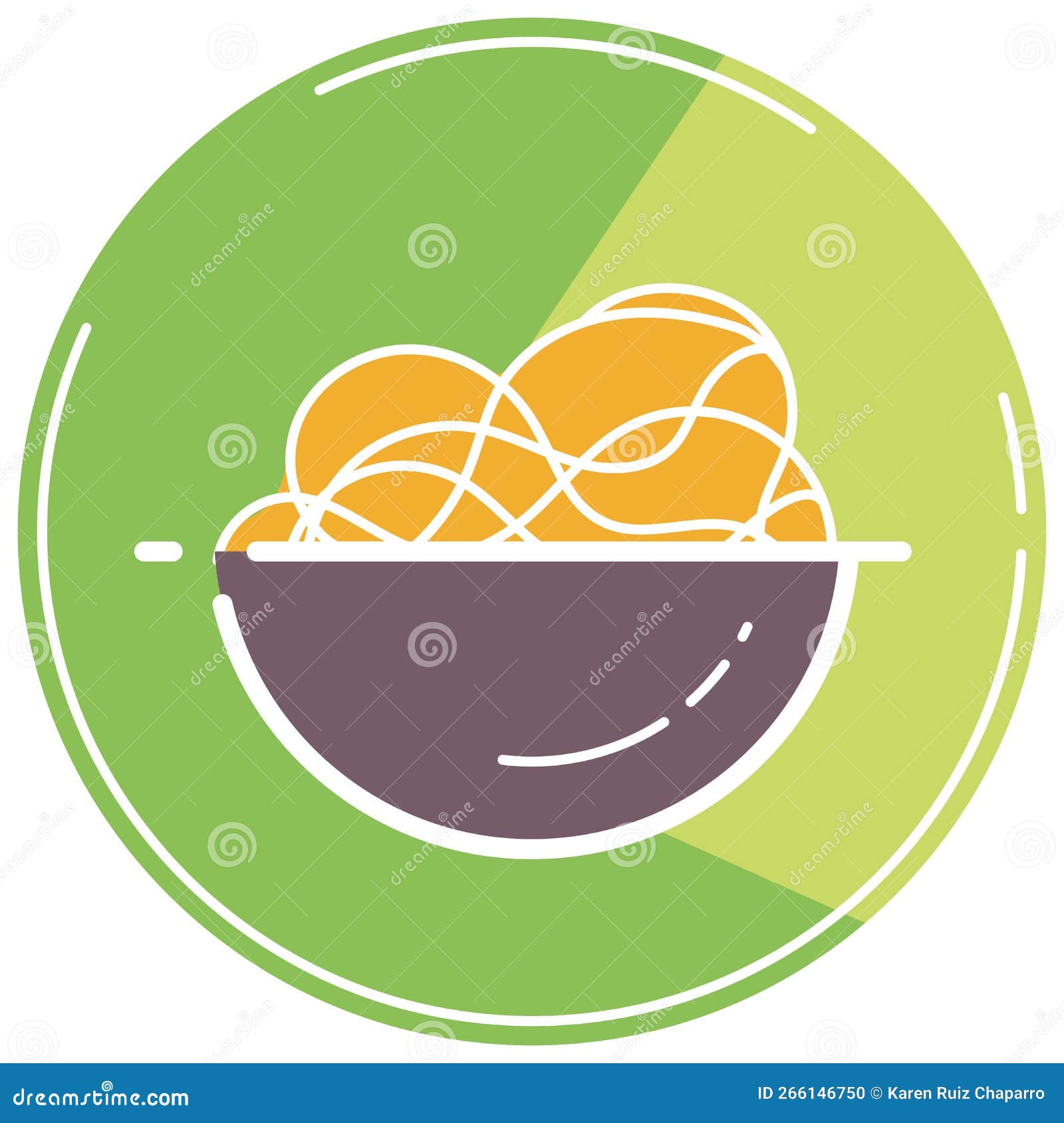 Isolated Colored Pasta Bowl Icon Flat Design Vector Stock Vector ...