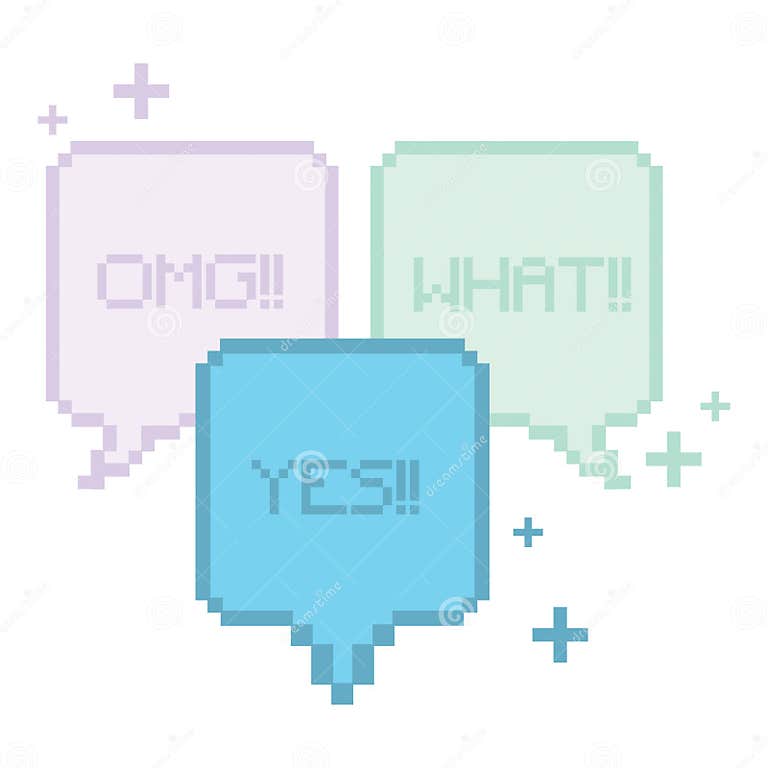Isolated Colored Pixelated Comic Speech Bubble Chat Vector Stock ...