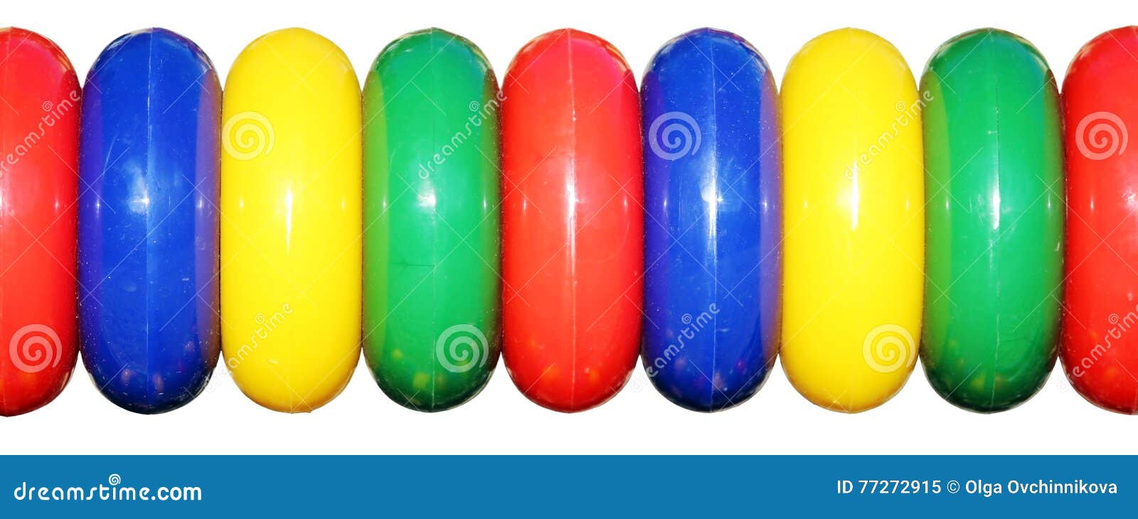 Isolated Colored Plastic Rings on the Playground for Games and Children ...