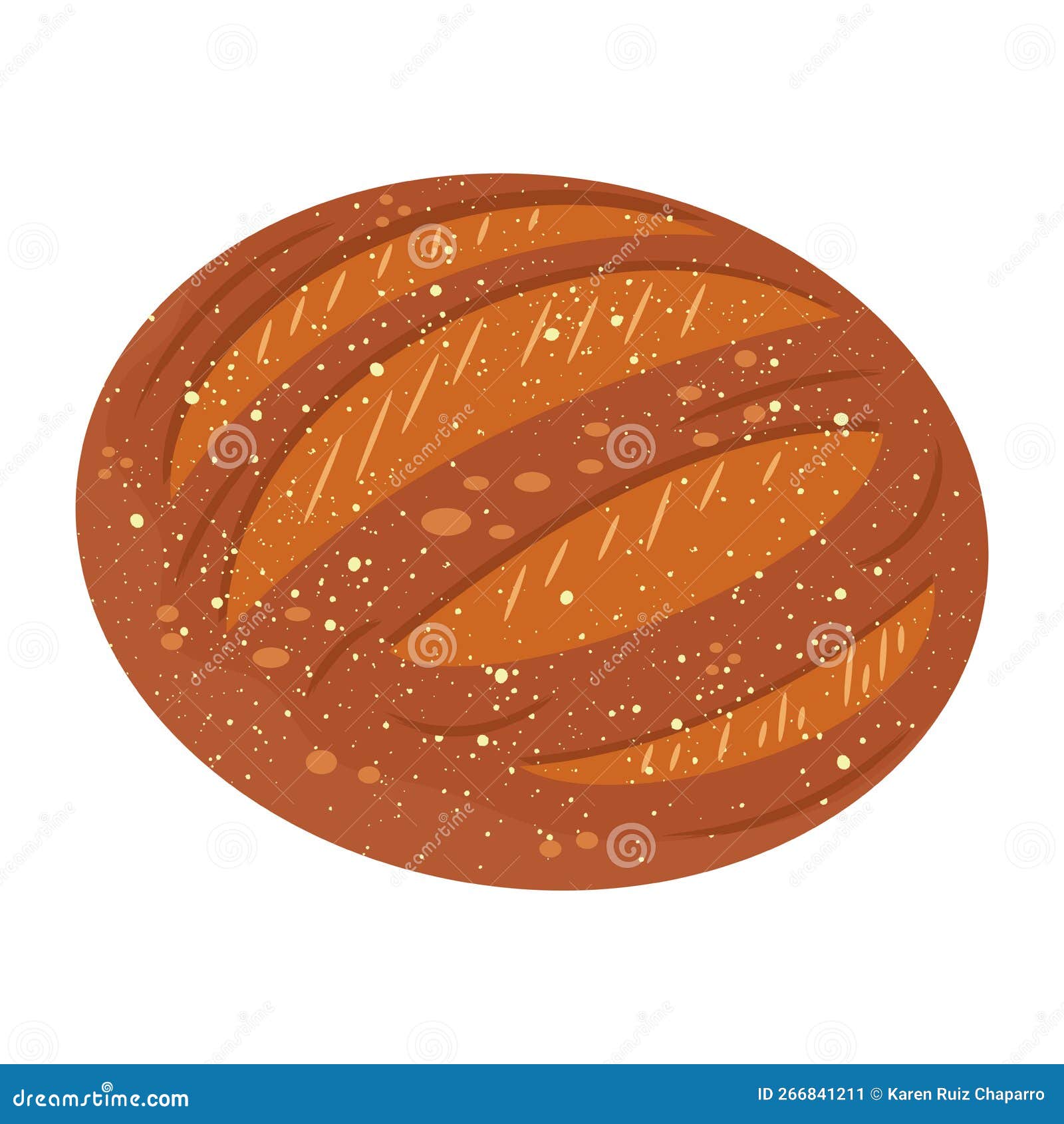 Isolated Colored Rounded Bread Bakery Product Image Vector Stock Vector ...