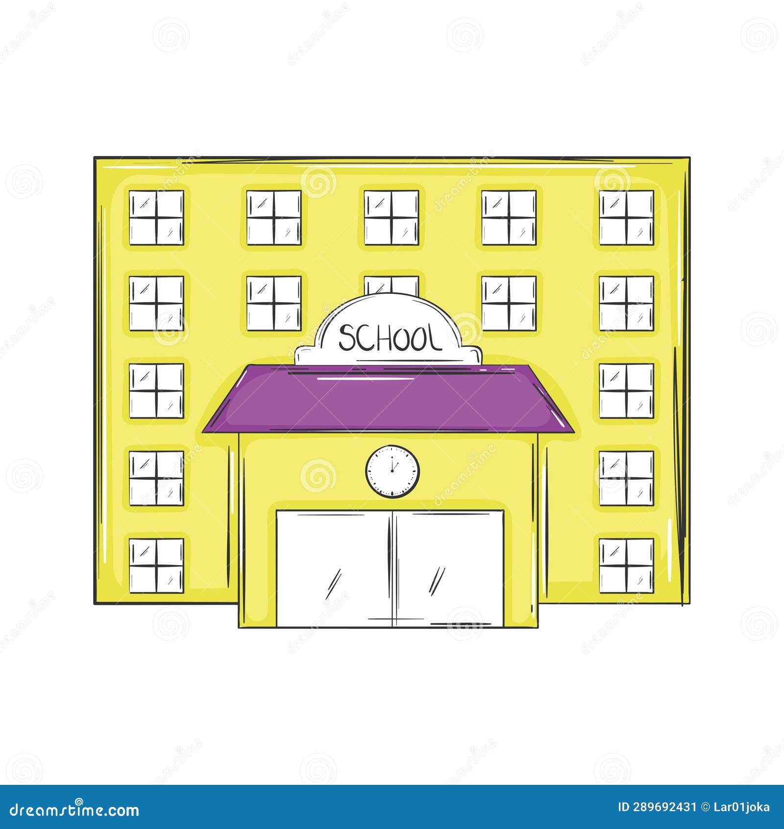 Isolated Colored School Building Sketch Icon Vector Stock Illustration ...