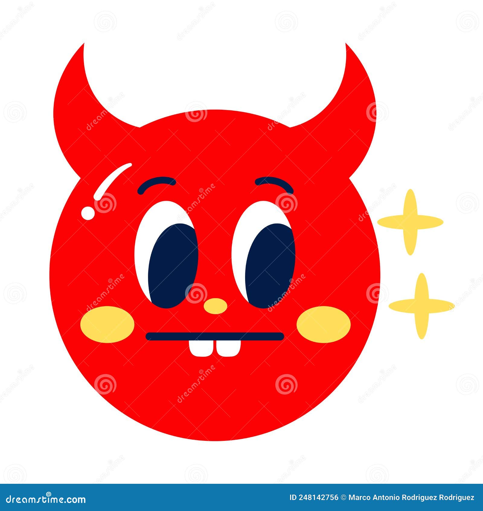 Isolated Colored Serious Devil Emote Vector Stock Vector - Illustration ...