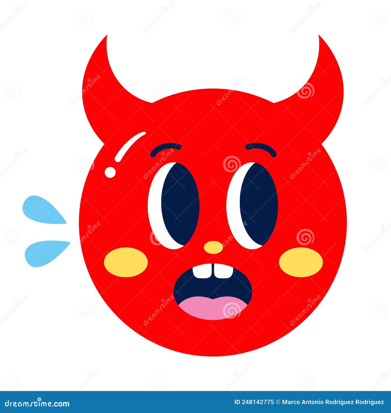 Isolated Colored Serious Devil Emote Vector Stock Vector - Illustration ...