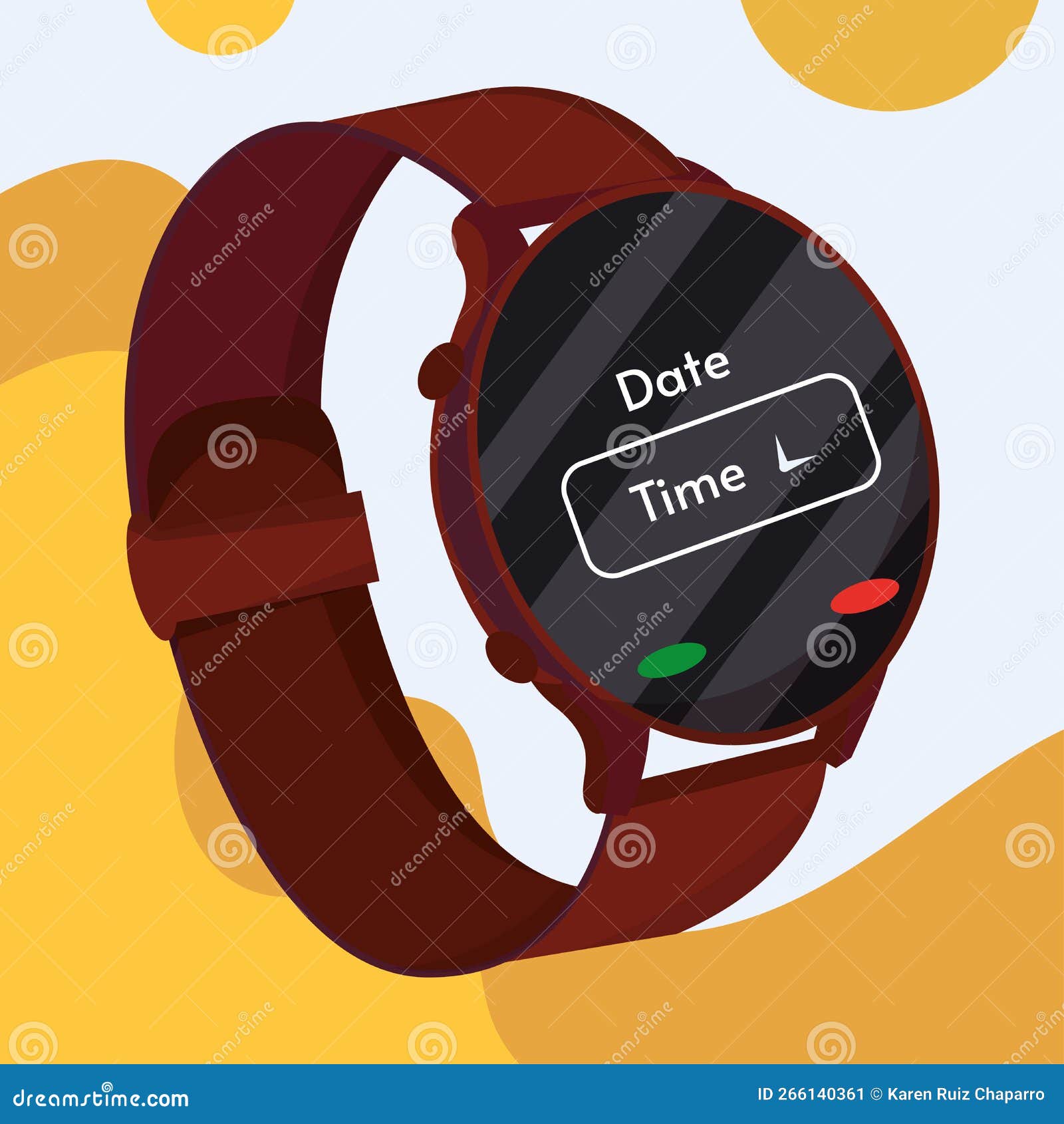 Isolated Colored Smartwatch with Touchscreen Vector Stock Vector ...