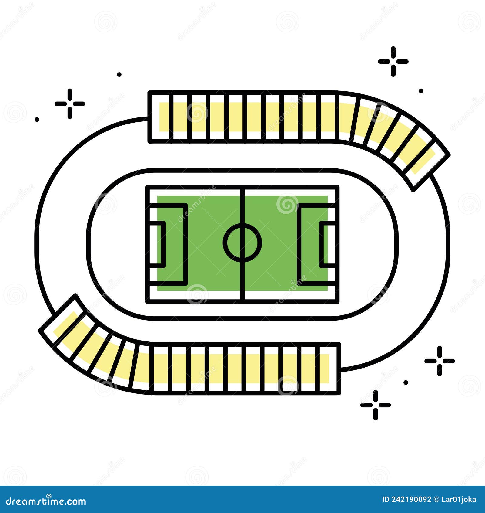 Isolated Colored Soccer Stadium Icon Aerial View Vector Stock Vector ...