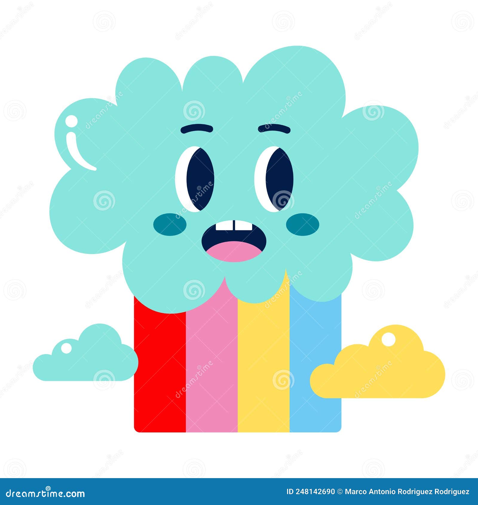 Isolated Colored Surprised Cloud Emote Vector Stock Vector ...
