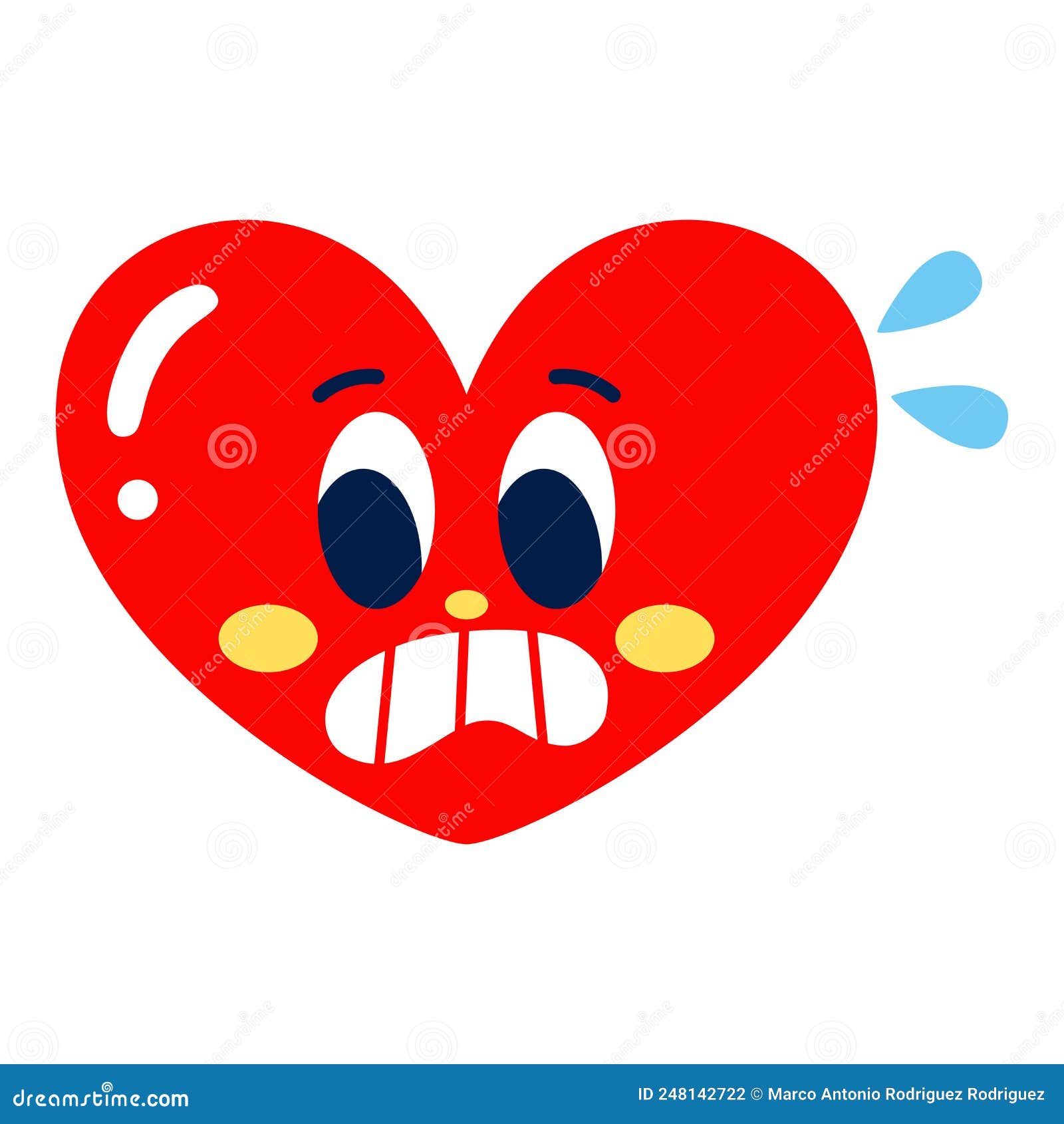 Isolated Colored Surprised Heart Shape Emote Vector Stock Vector ...