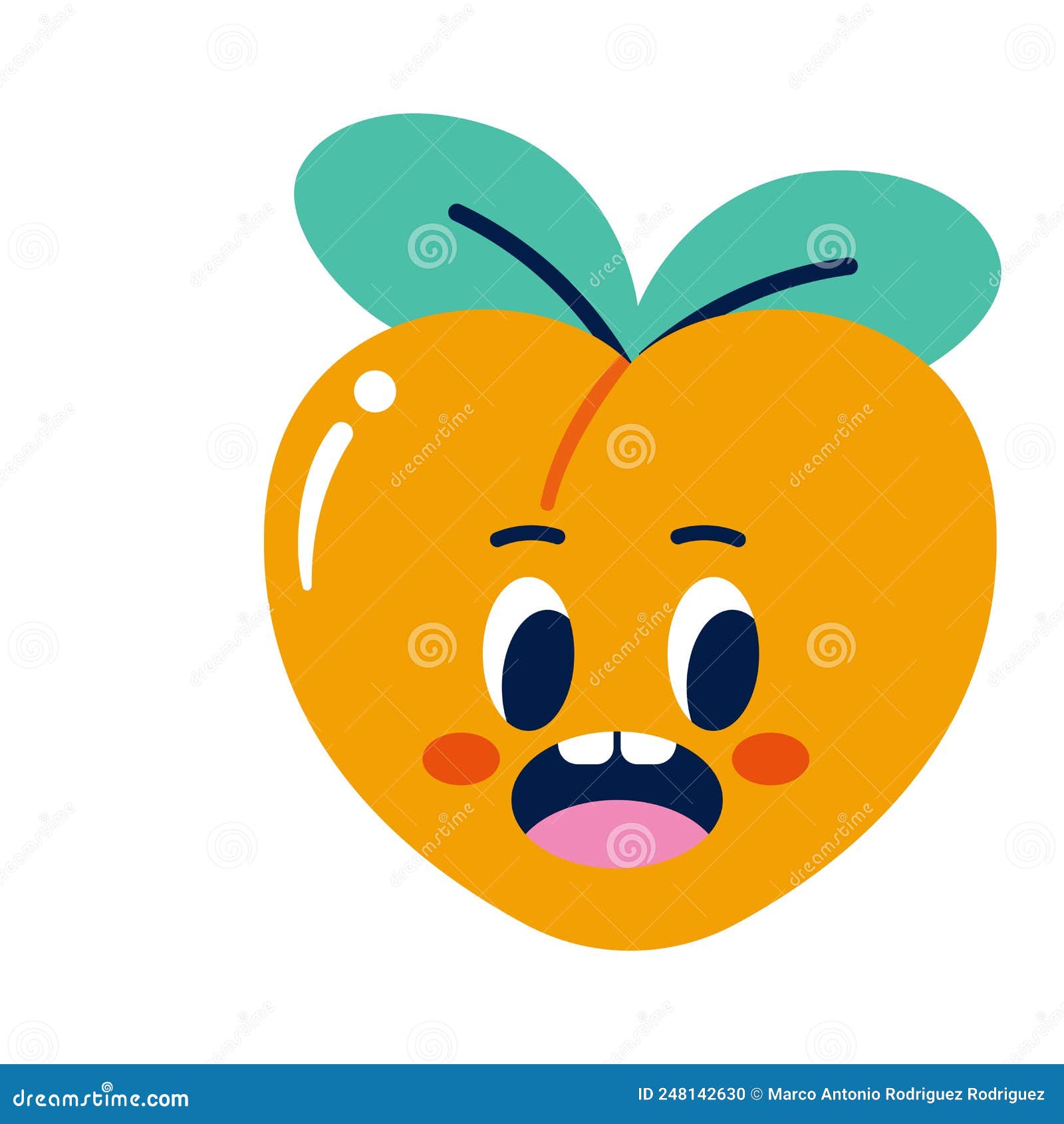 Isolated Colored Surprised Peach Emote Vector Stock Vector ...