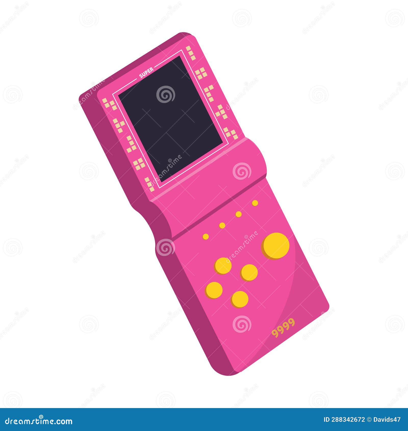 Isolated Colored Video Game Console Nostalgic Retro Icon Vector Stock ...