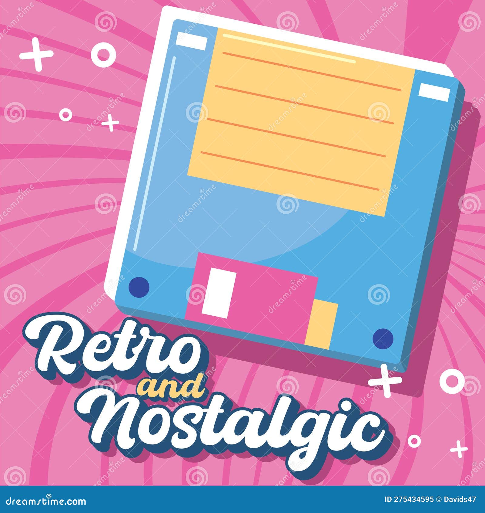 Isolated Colored Vintage Floppy Disk Retro and Nostalgic Vector Stock ...