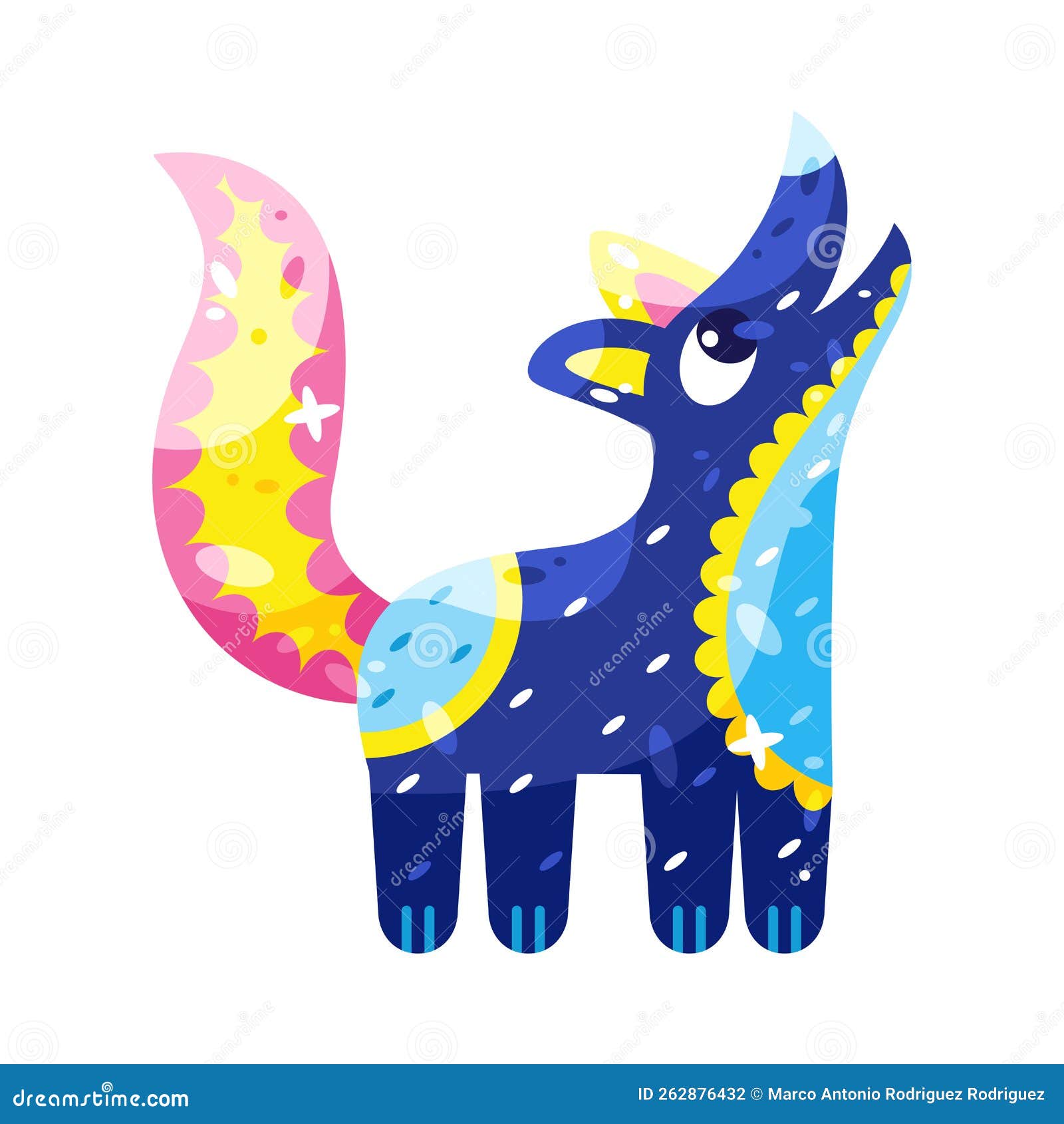 Isolated Colored Wolf Alebrije Icon Vector Stock Vector - Illustration ...