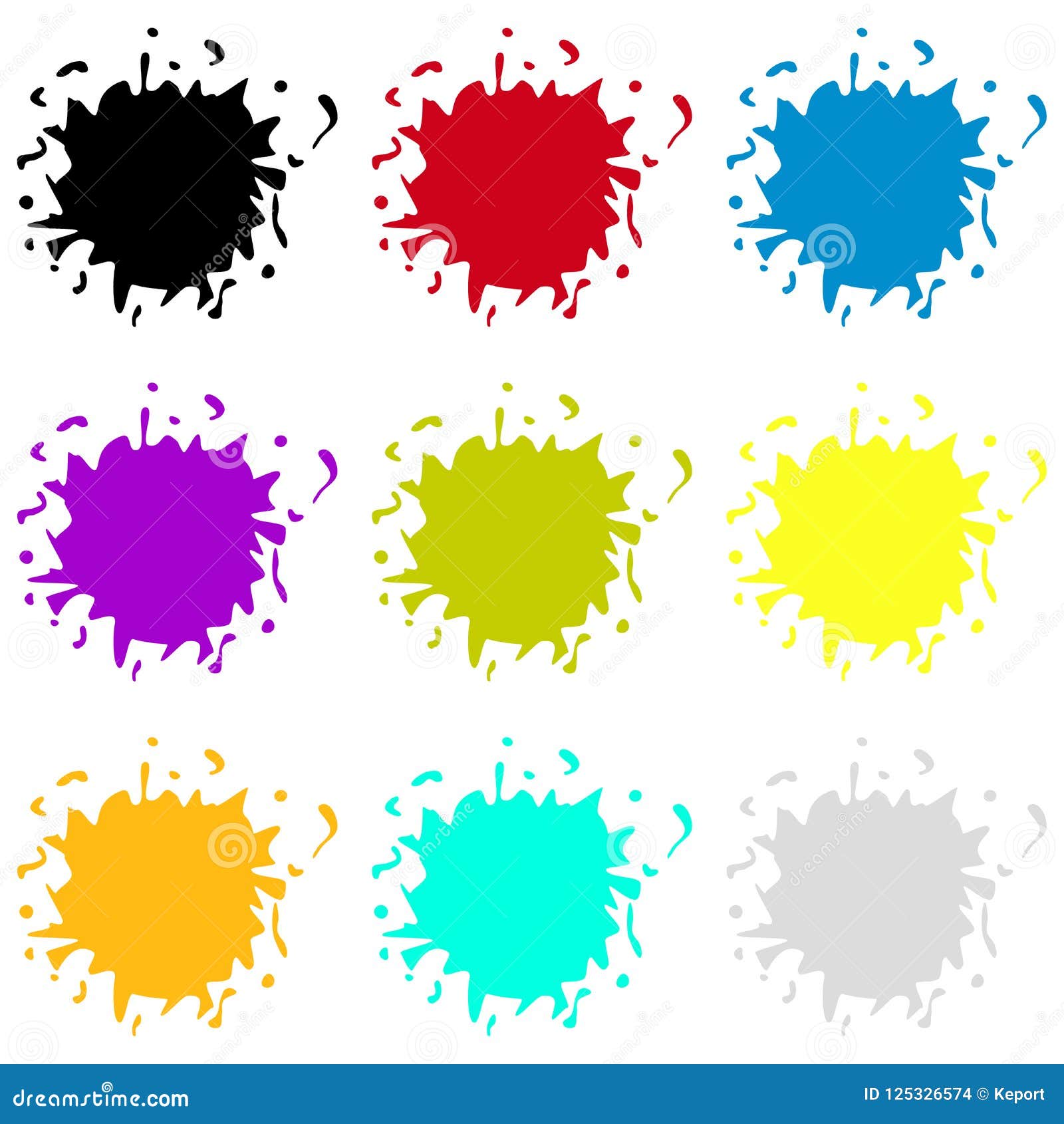 Set of 9 colorful blobs stock illustration. Illustration of background ...
