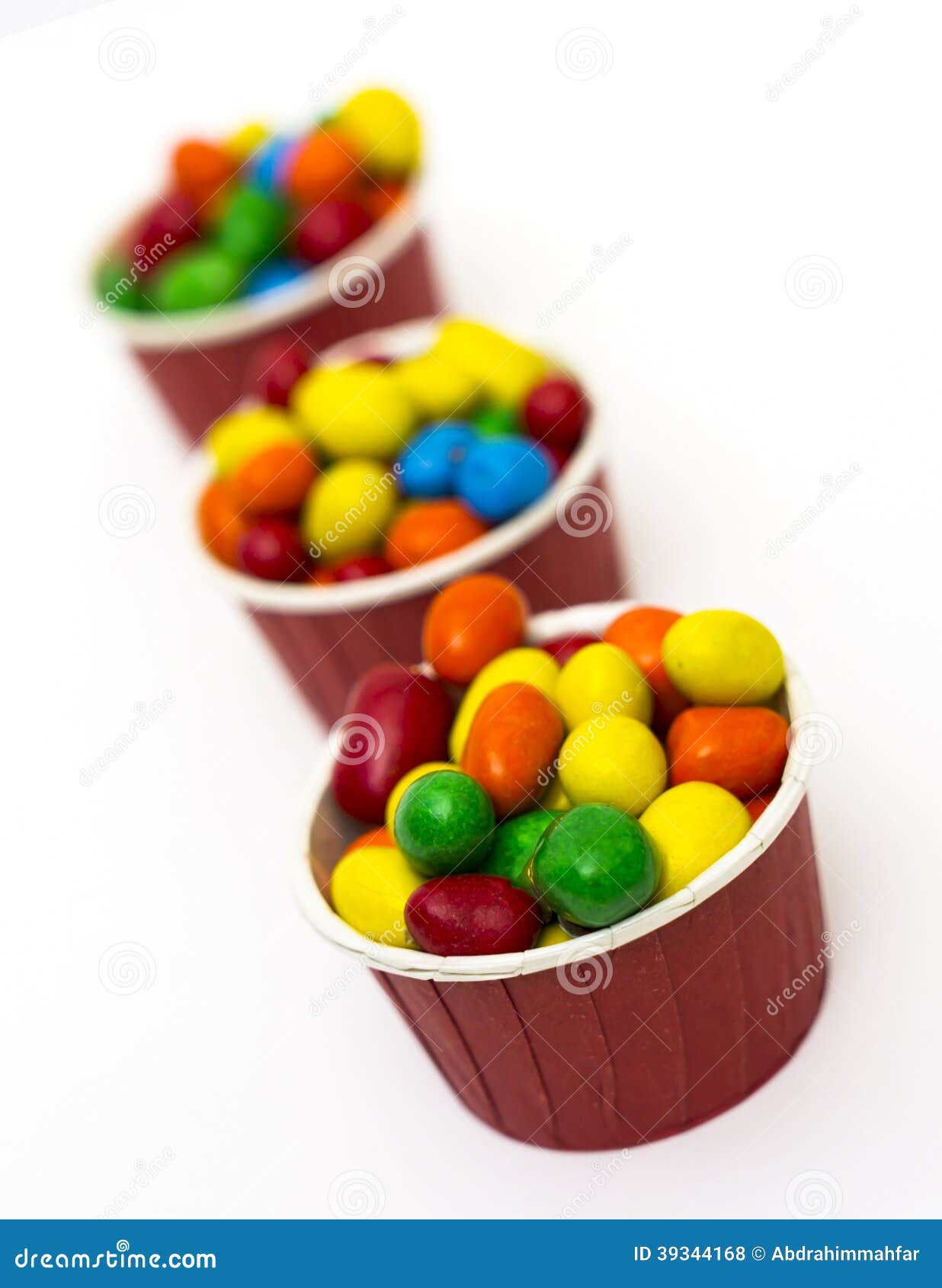 Isolated Colorful Candy in Paper Cup Stock Photo - Image of cups, paper ...