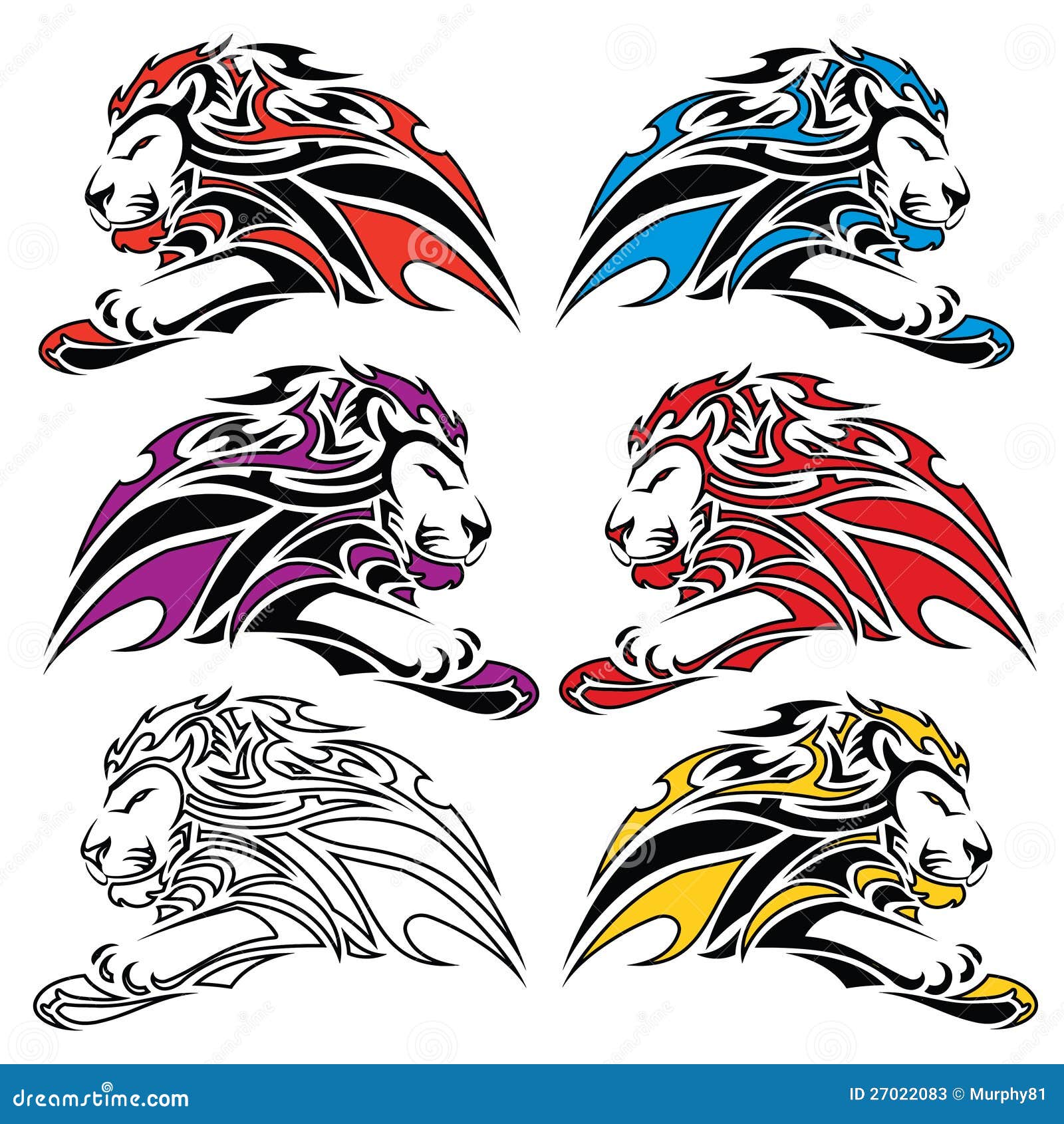 Isolated Colorful Lion Symbols Stock Vector - Image: 27022083
