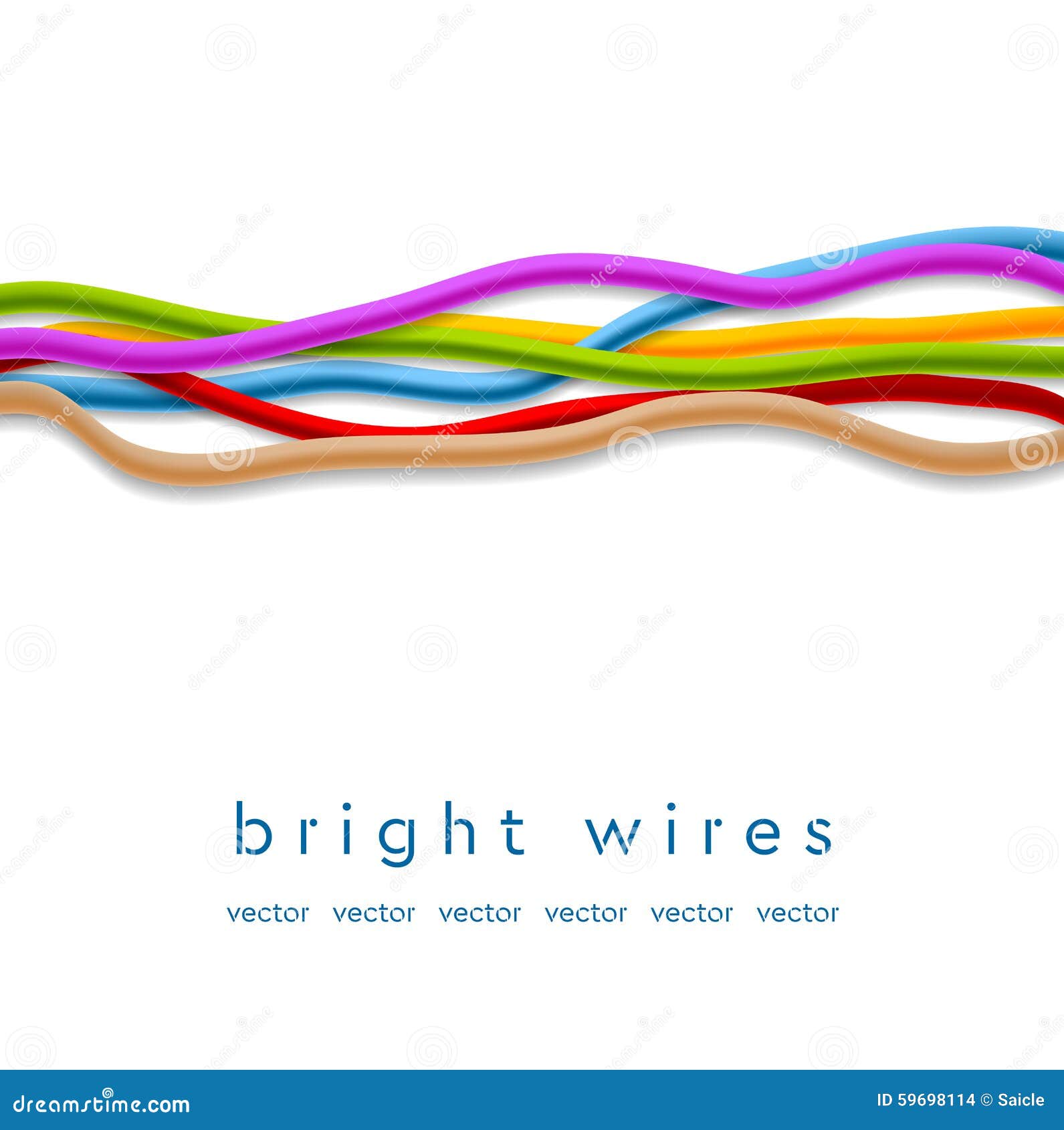 Isolated Colorful Vector Wires on White Background Stock Vector ...