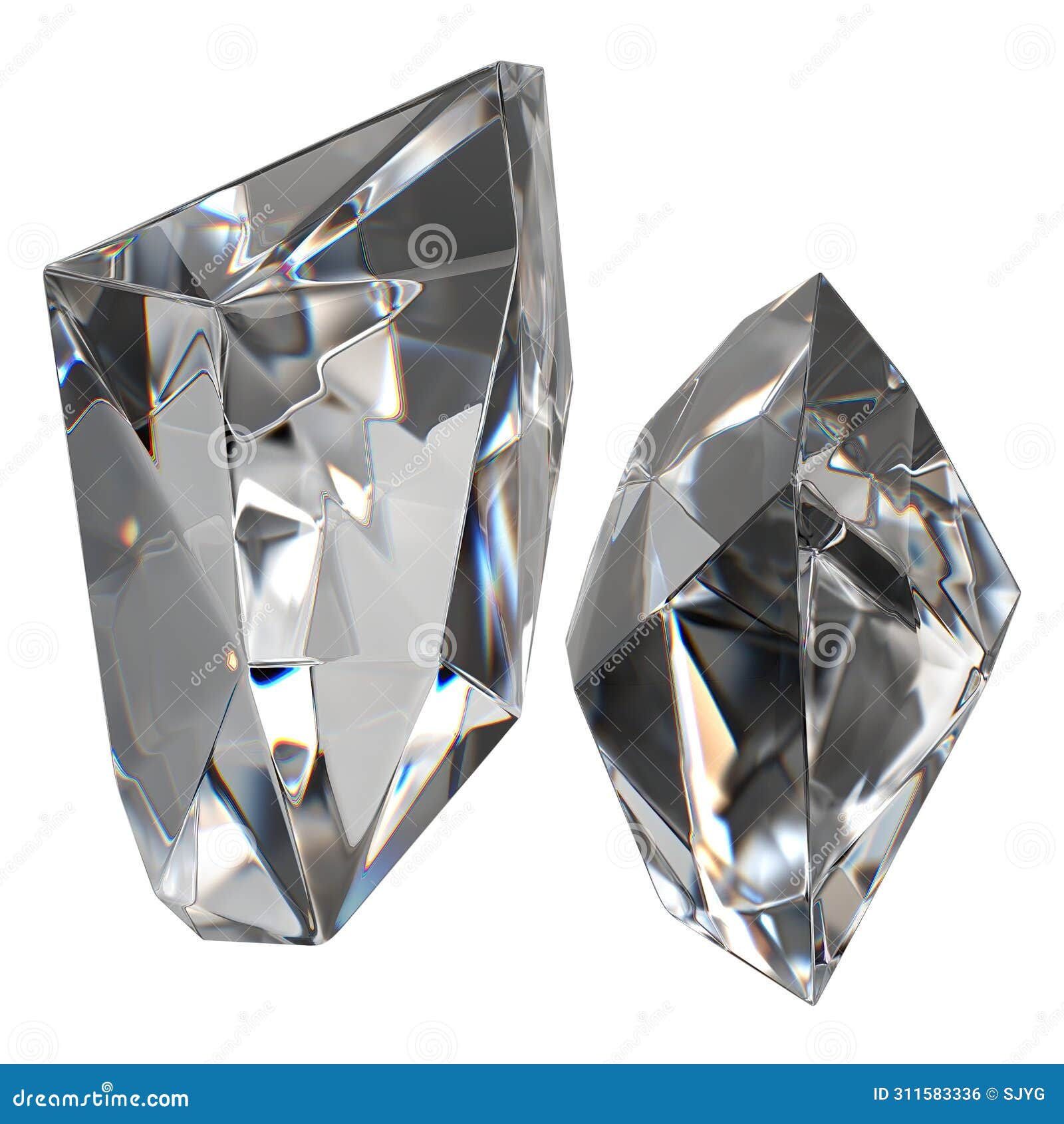 Isolated Colorless Gemstone, Crystal Clear Transparent Refraction and ...