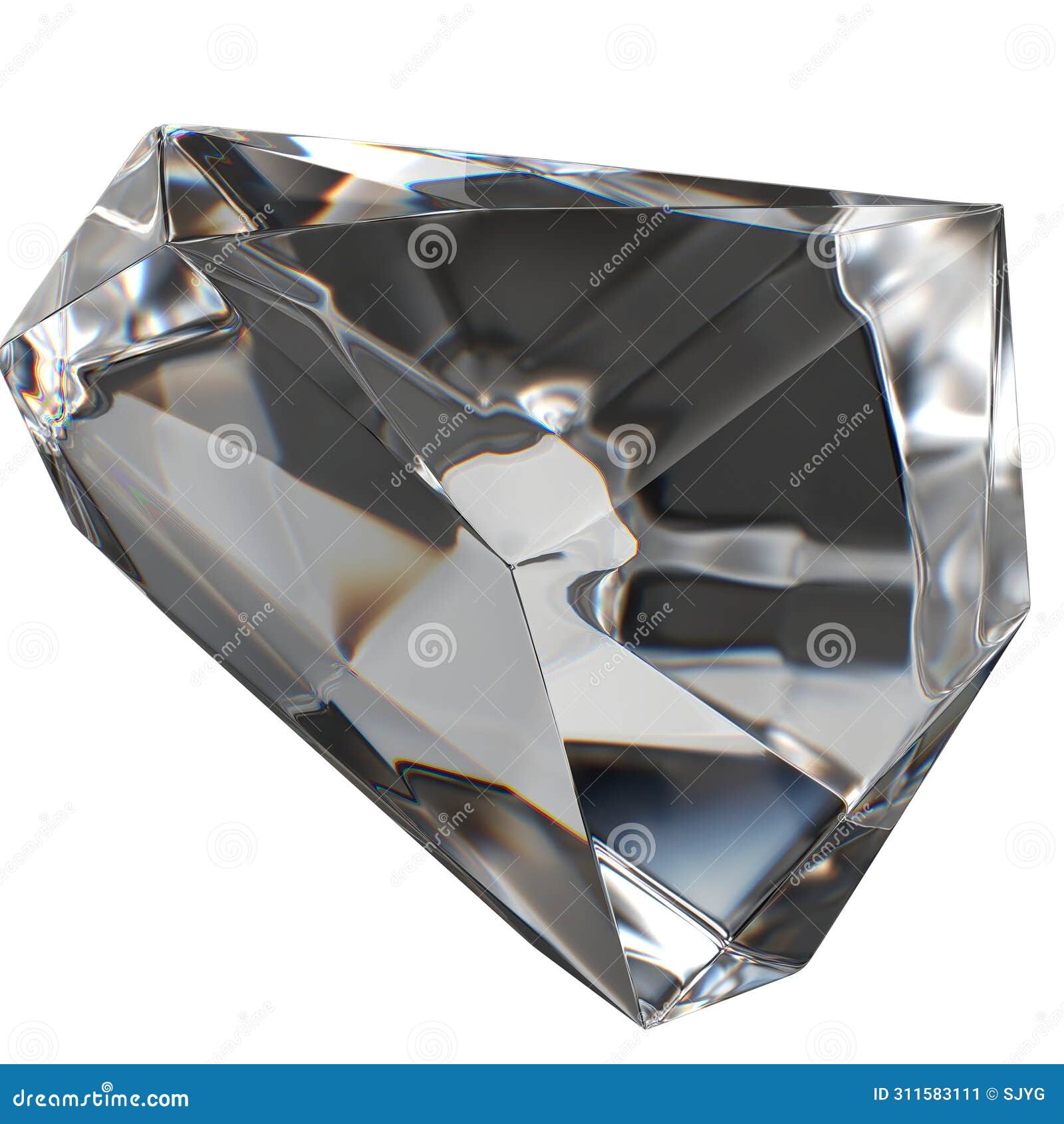 Isolated Colorless Gemstone, Crystal Mysterious Fresh Refraction and ...