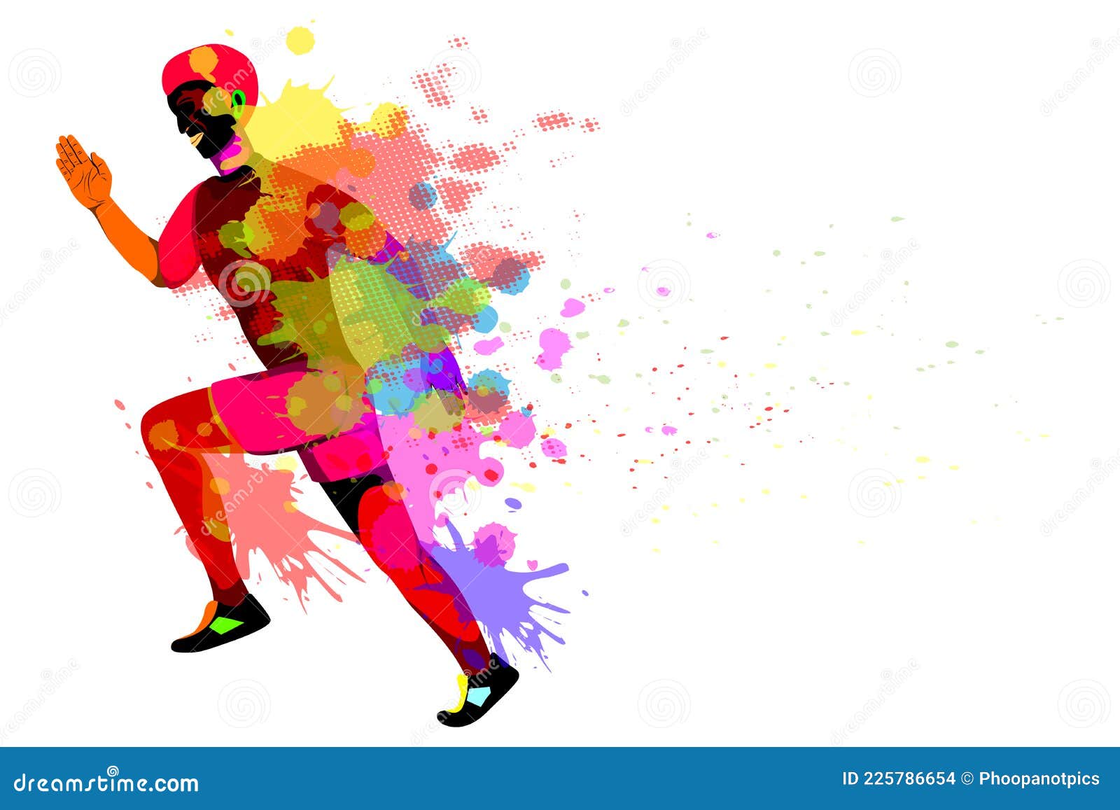 Isolated Colourful Runner on White Background Vector Design Stock ...