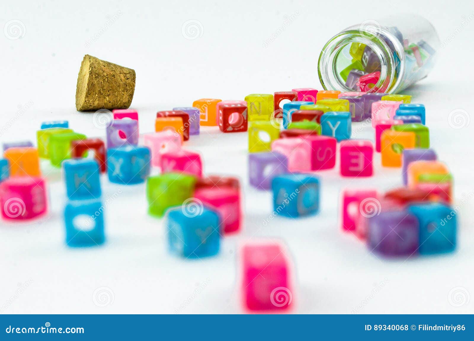 Isolated Colourful Small Cubes with Characters Scattered from the Vial ...