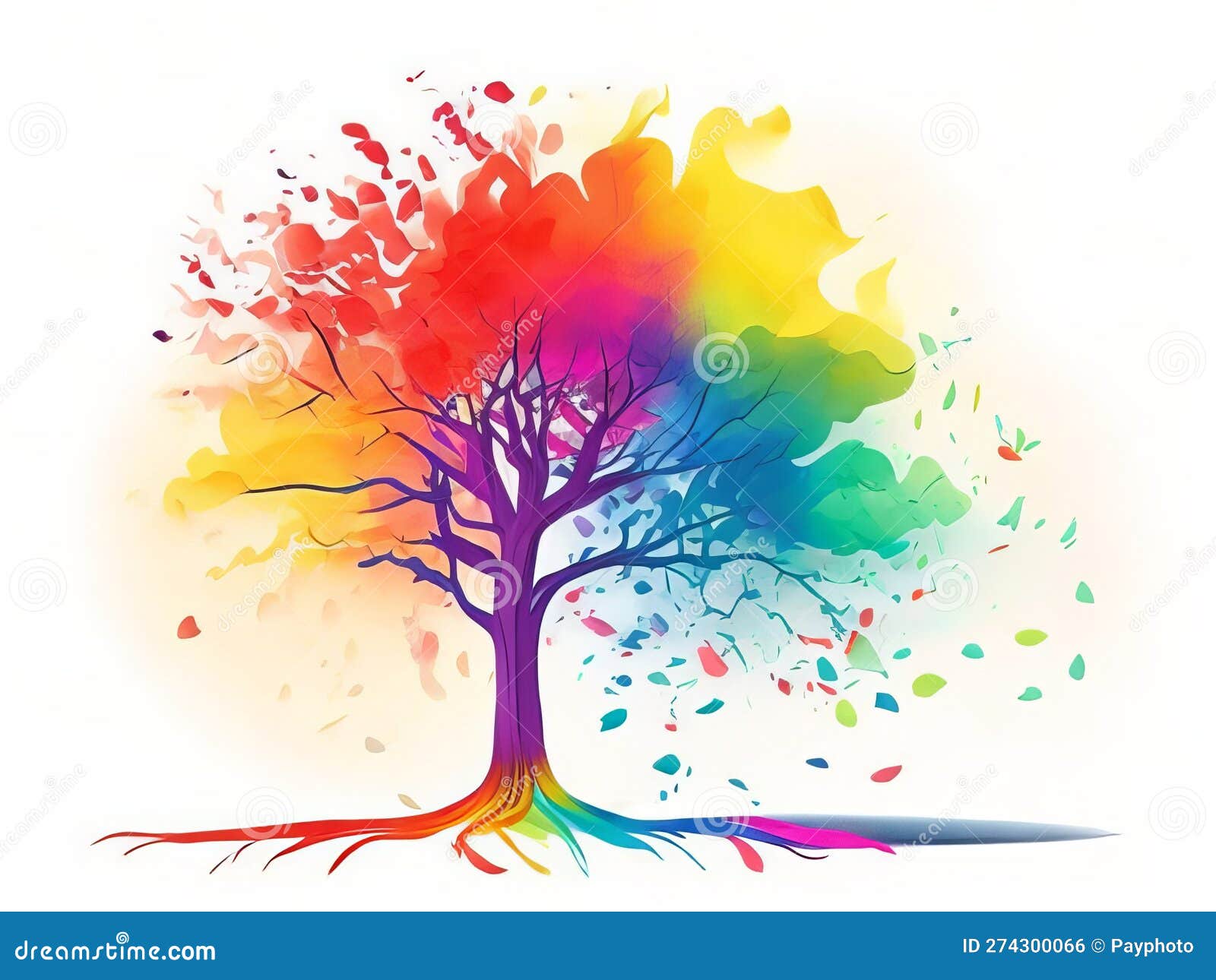 Isolated Colourful Tree on a White Background. Stock Illustration ...