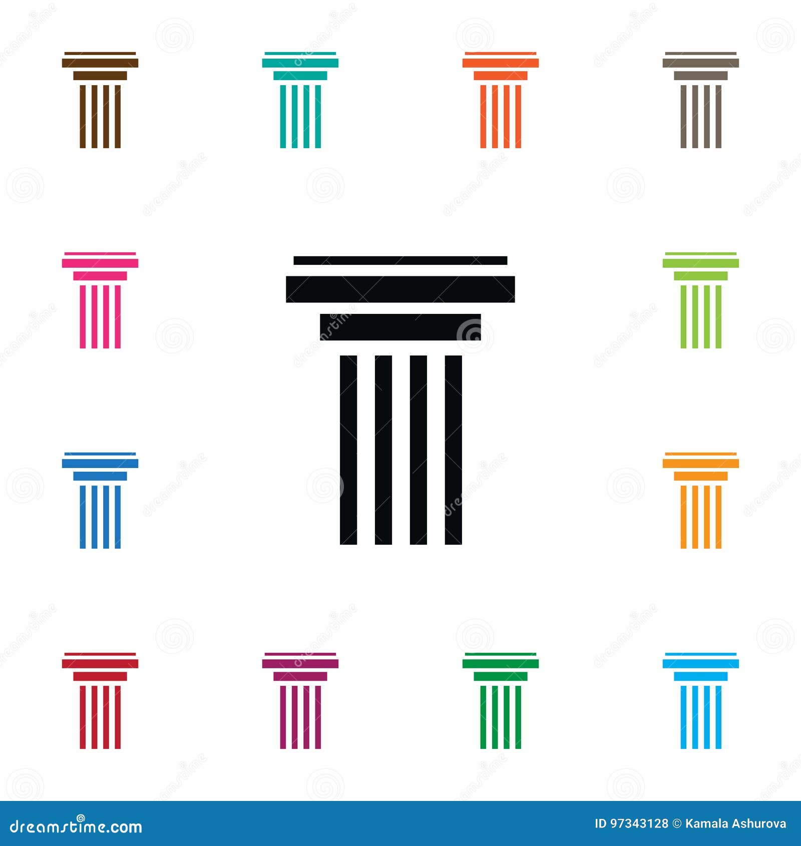 Isolated Column Icon. stock vector. Illustration of pillar - 97343128
