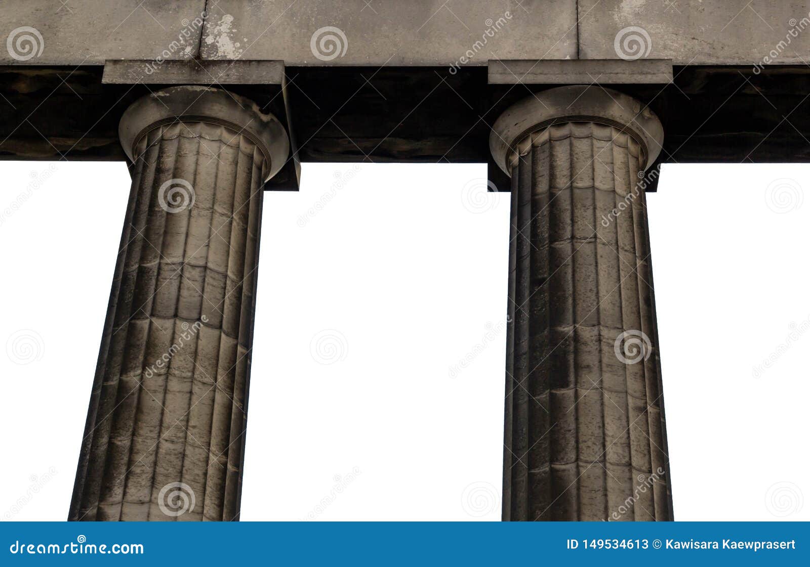 Isolated Columns on White Background Stock Image - Image of ancient ...