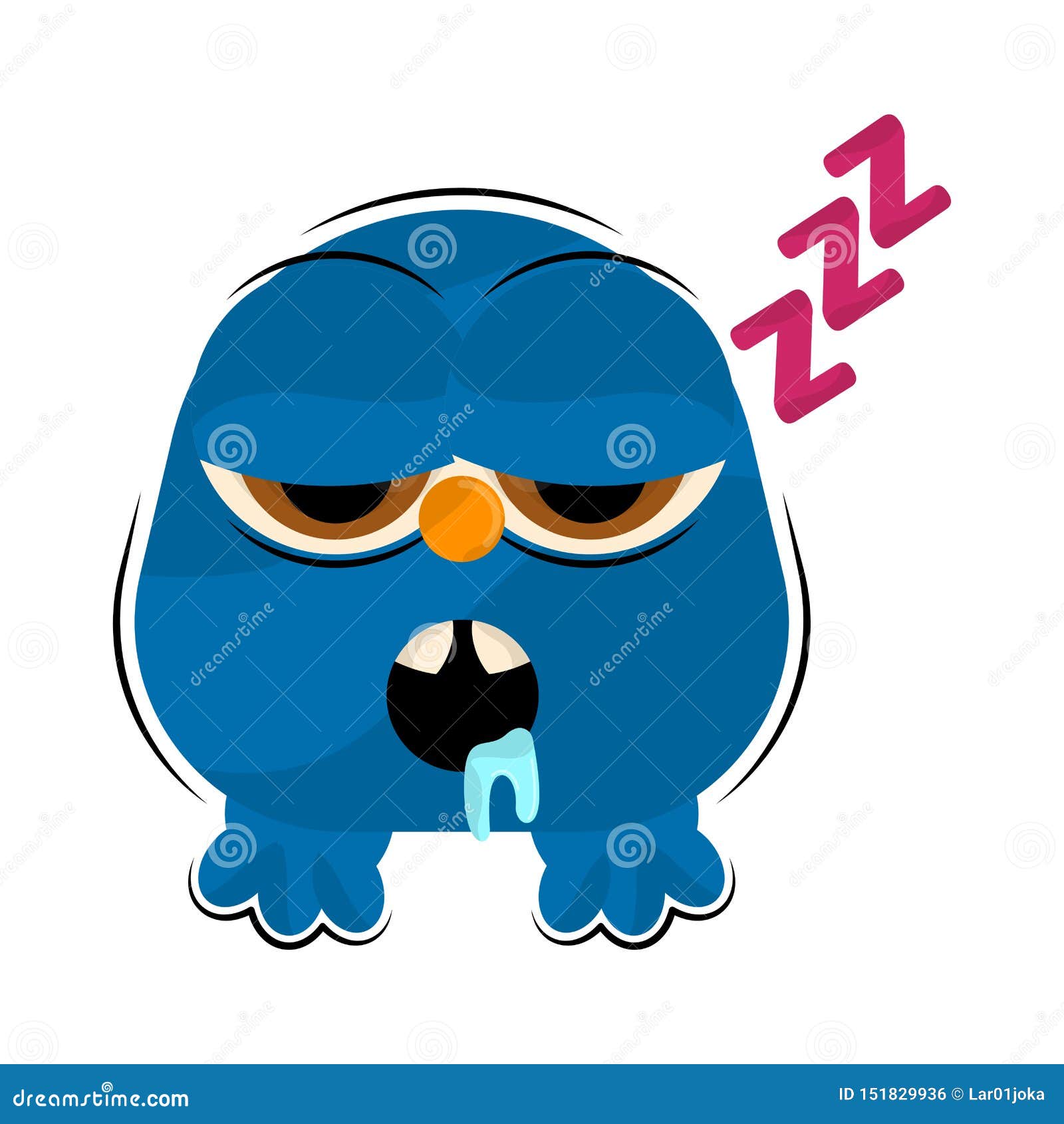 Isolated Comic Asleep Monster Stock Vector - Illustration of emotion ...