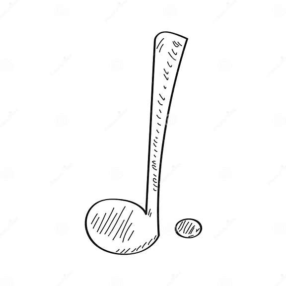 Isolated Comic Dotted Quarter Note Sketch Stock Vector - Illustration ...