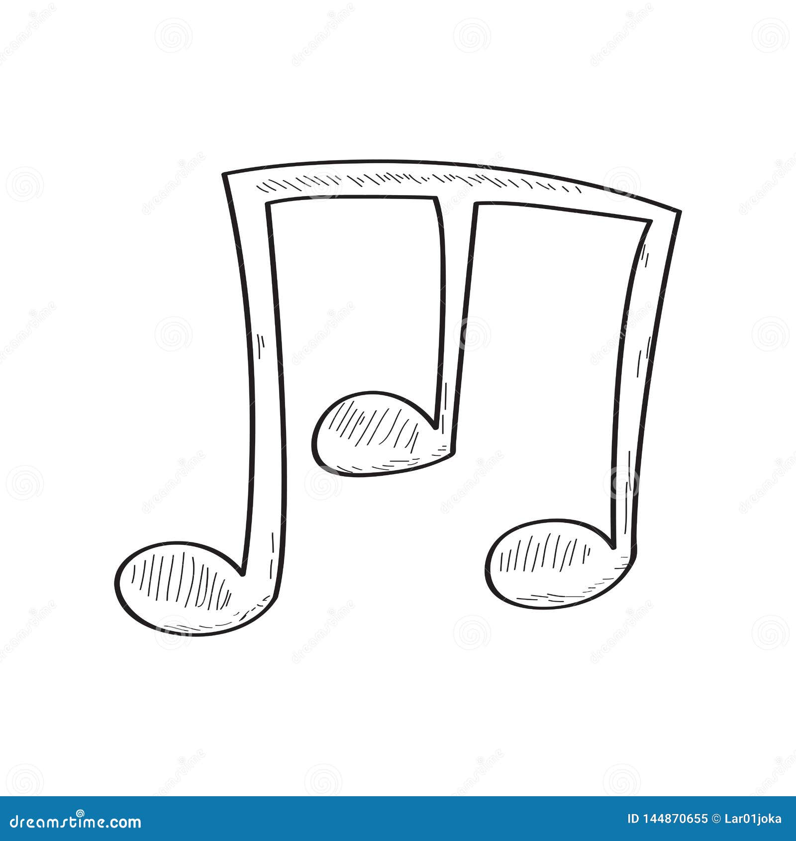 Isolated Comic Musical Note Sketch Stock Vector - Illustration of ...