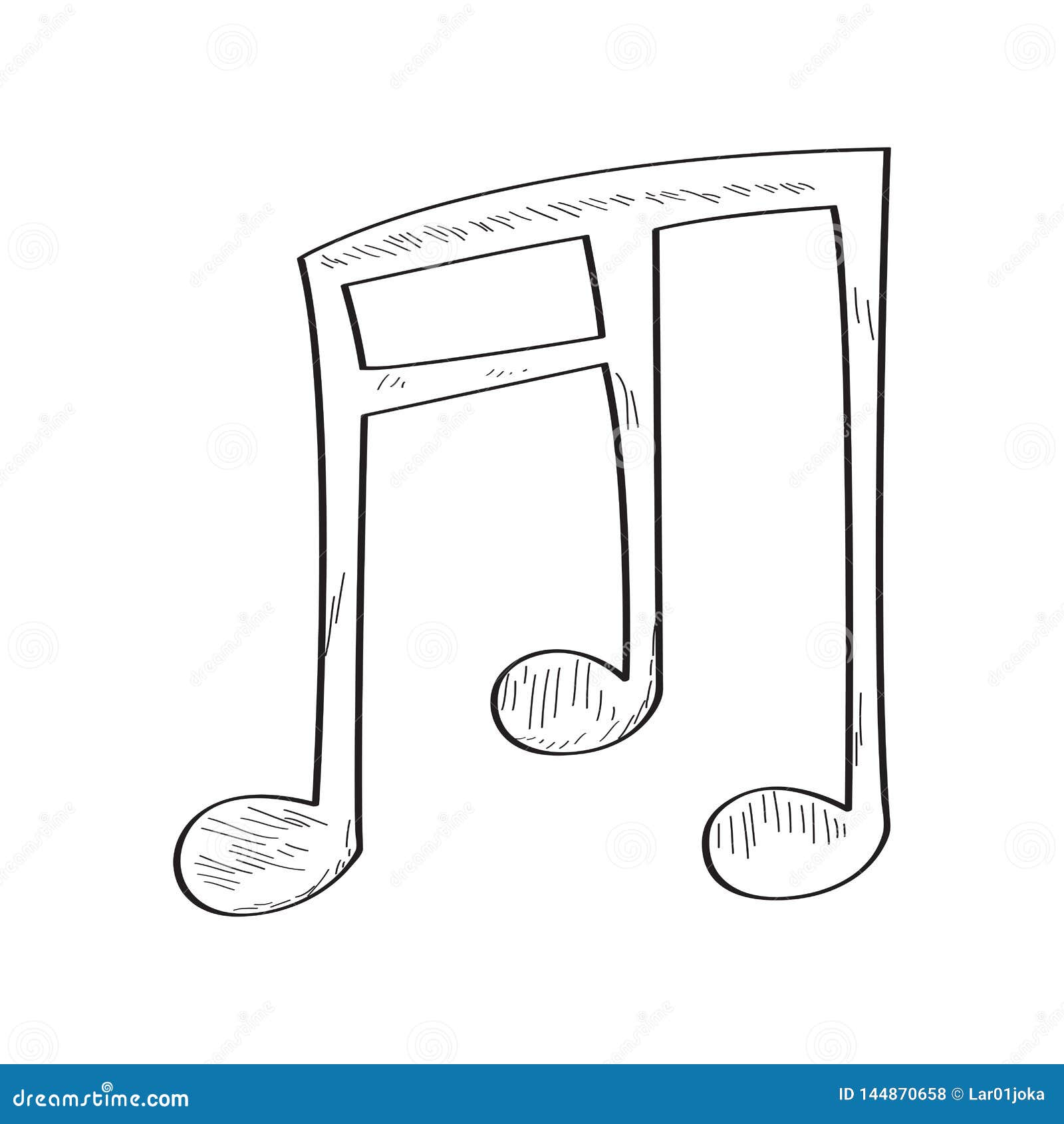 Isolated Comic Musical Note Sketch Stock Vector - Illustration of ...