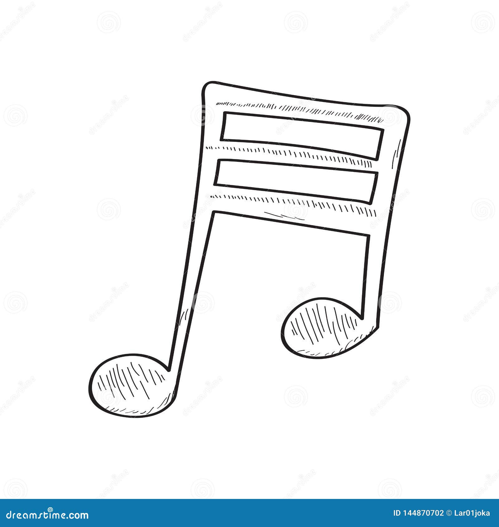 Isolated Comic Musical Note Sketch Stock Vector - Illustration of ...