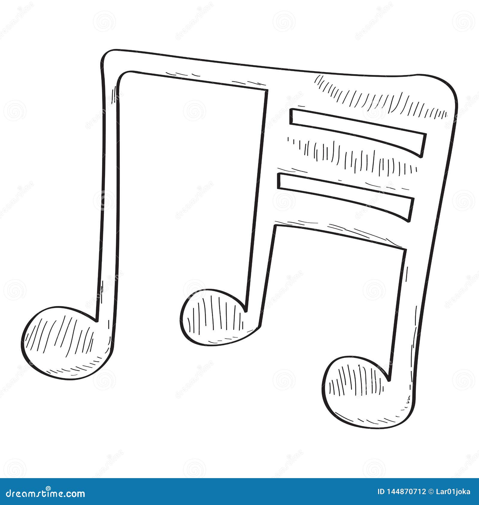 Isolated Comic Musical Note Sketch Stock Vector - Illustration of ...