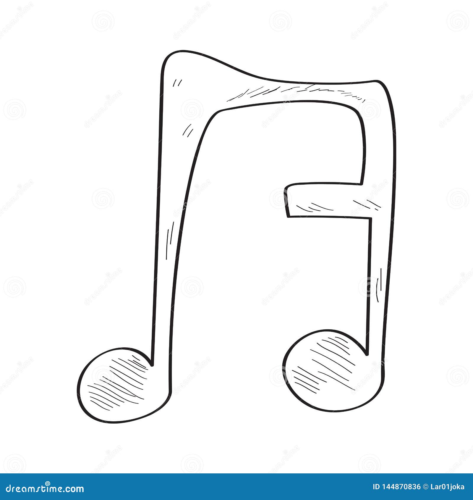 Isolated Comic Musical Note Sketch Stock Vector - Illustration of note ...