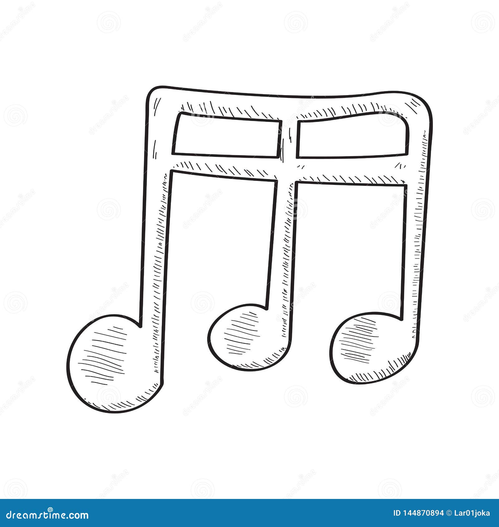 Isolated Comic Musical Note Sketch Stock Vector - Illustration of ...