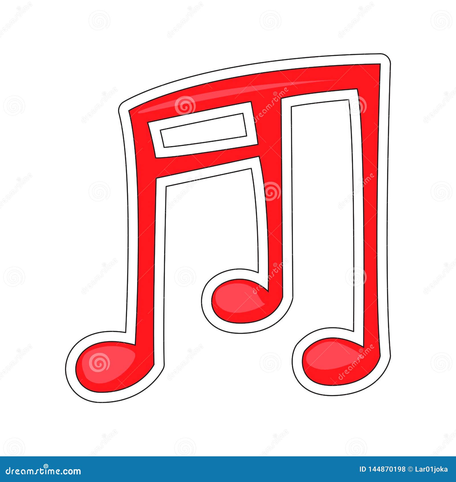 Isolated Comic Musical Note Stock Vector - Illustration of background ...