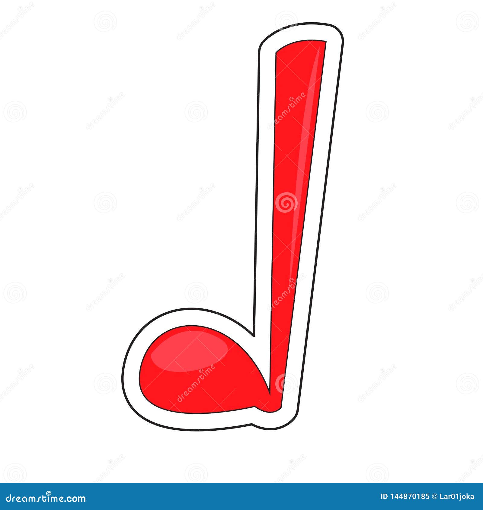 Isolated Comic Quarter Note Stock Vector - Illustration of cartoon ...