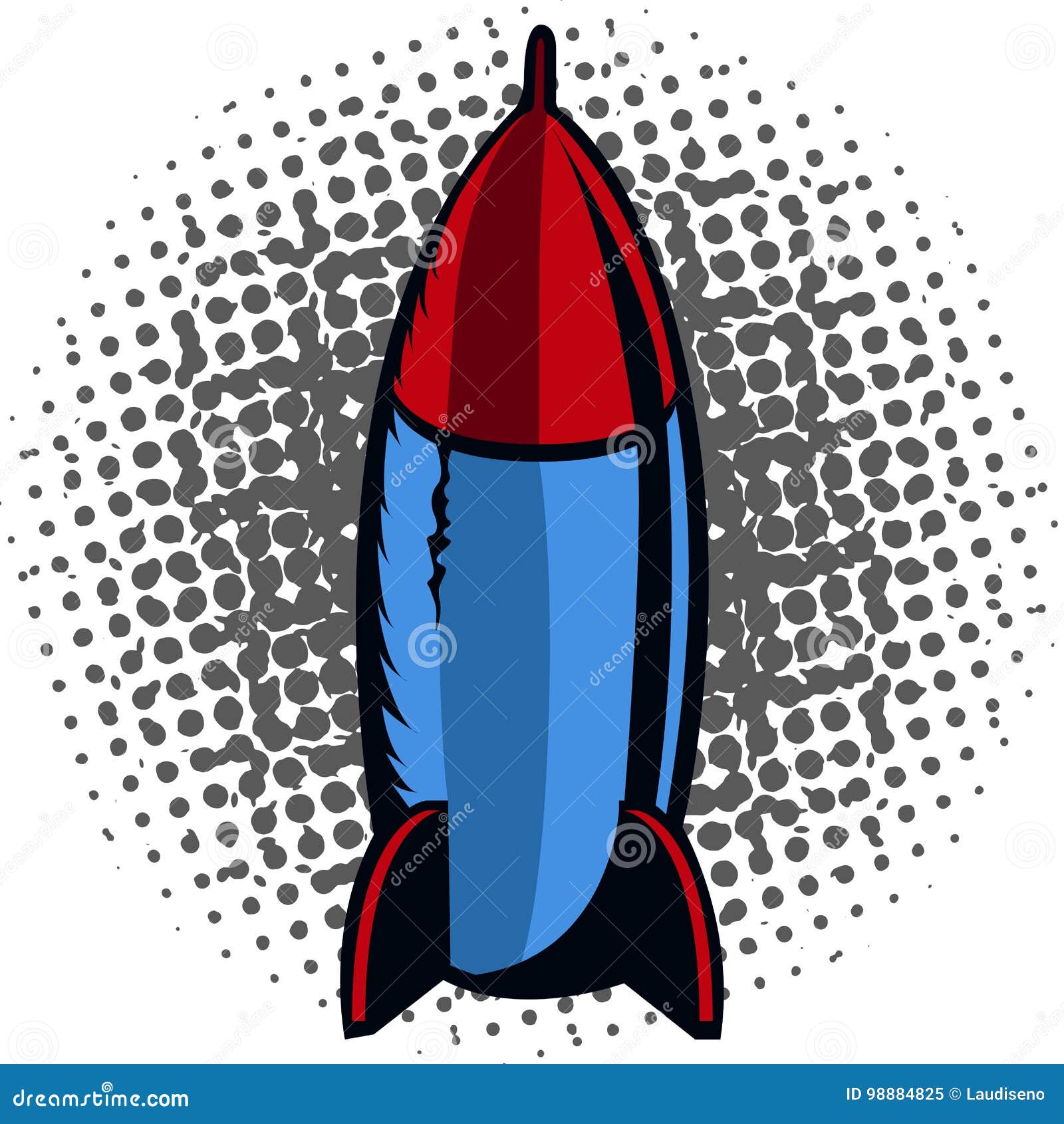 Comic Rocket Ship / Illustration Of A Cartoon Retro Iron Spaceship ...