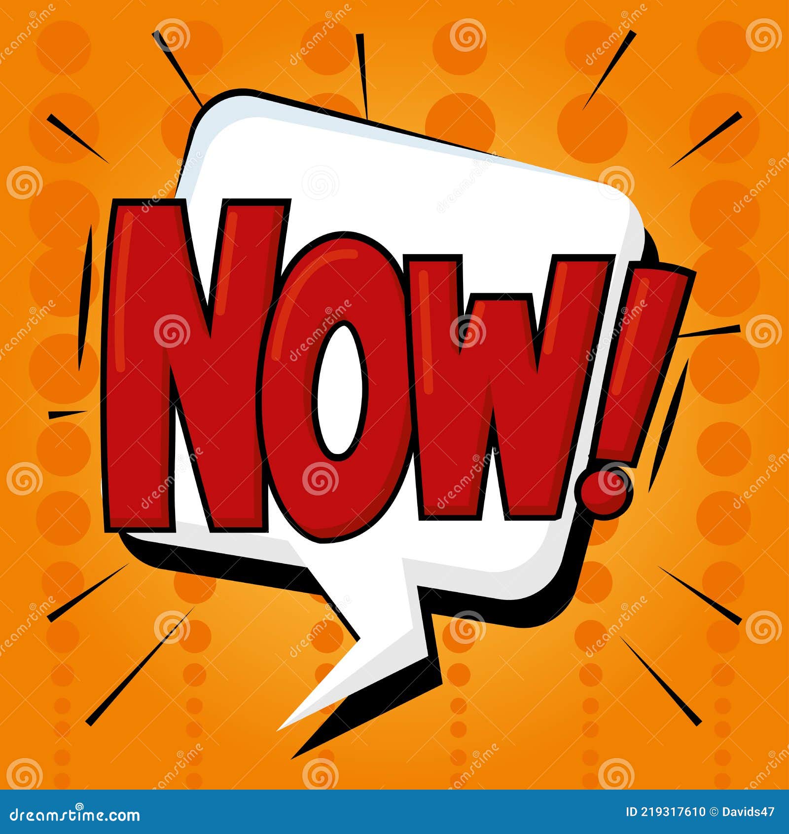 Isolated Comic Speech Now Cartoon Expression Stock Vector ...