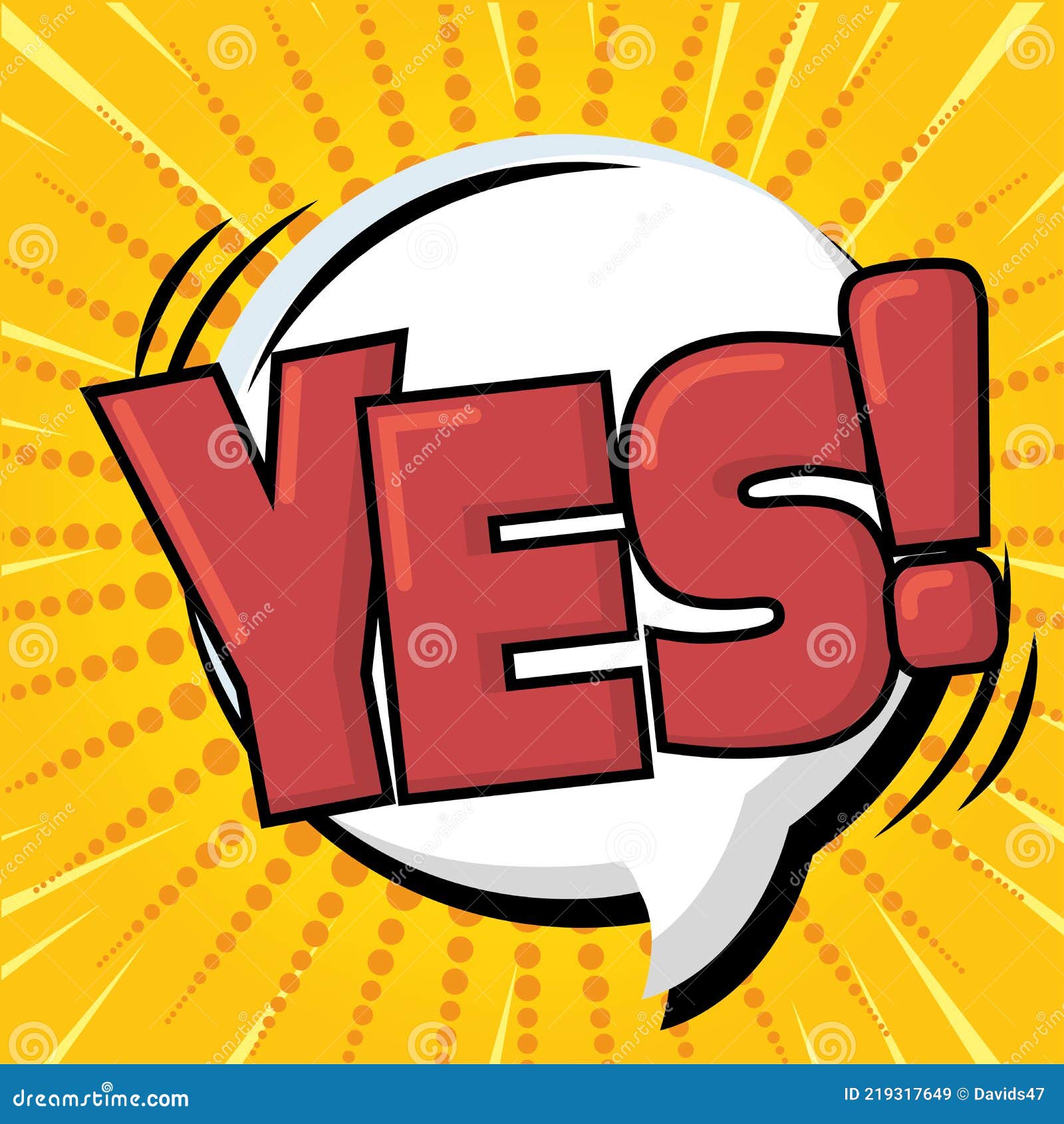 Isolated Comic Speech Yes Cartoon Expression Stock Vector ...