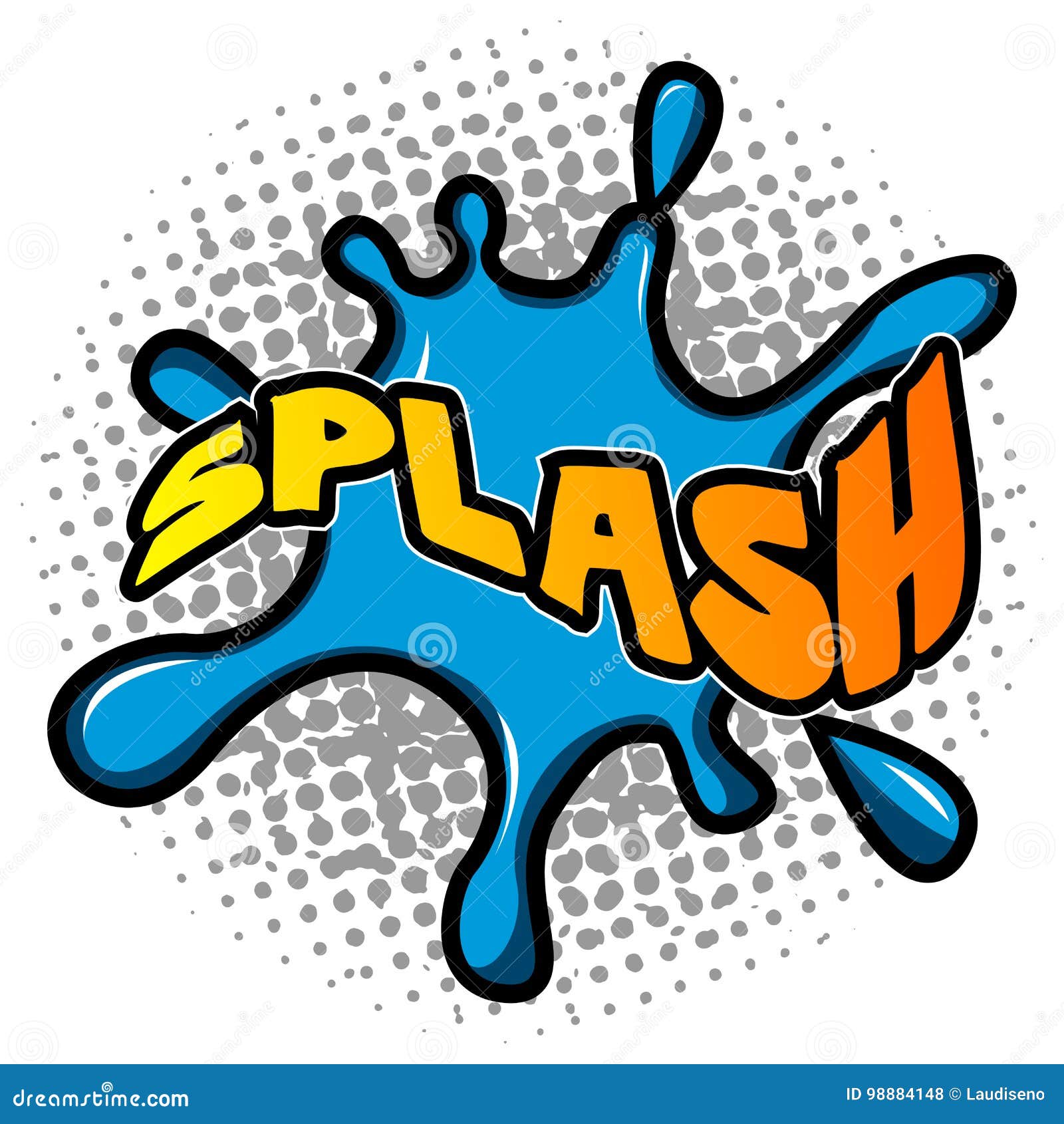 Isolated comic splash stock vector. Illustration of graphic - 98884148
