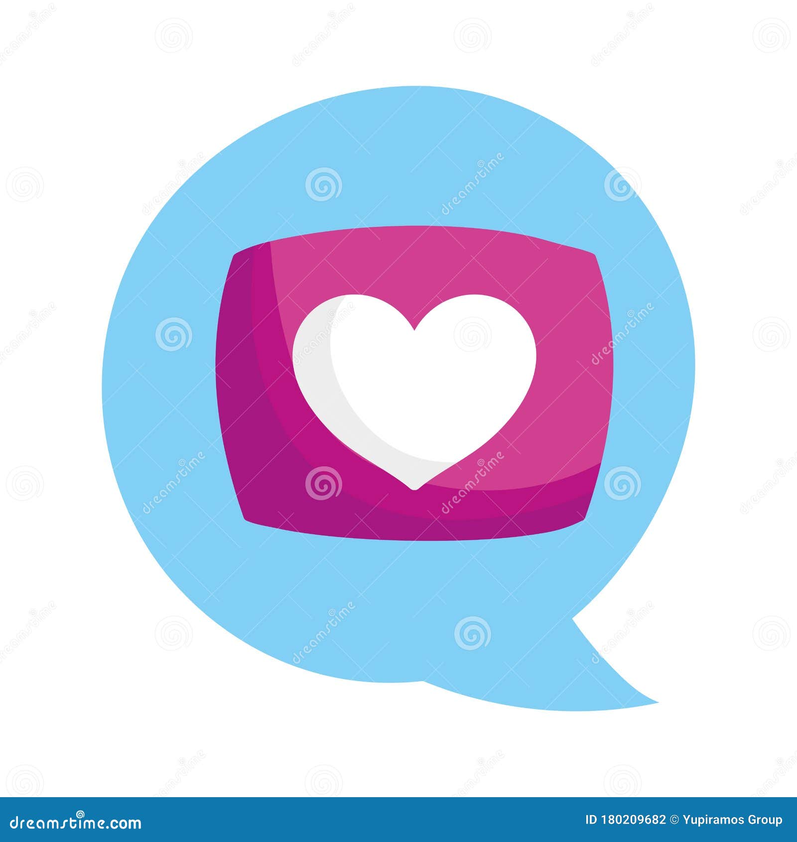 Isolated Communication Bubble with Heart Vector Design Stock Vector ...