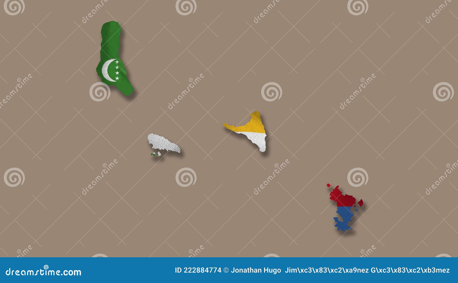 Isolated Comoras Flag Over Territory Stock Photo - Image of texture ...