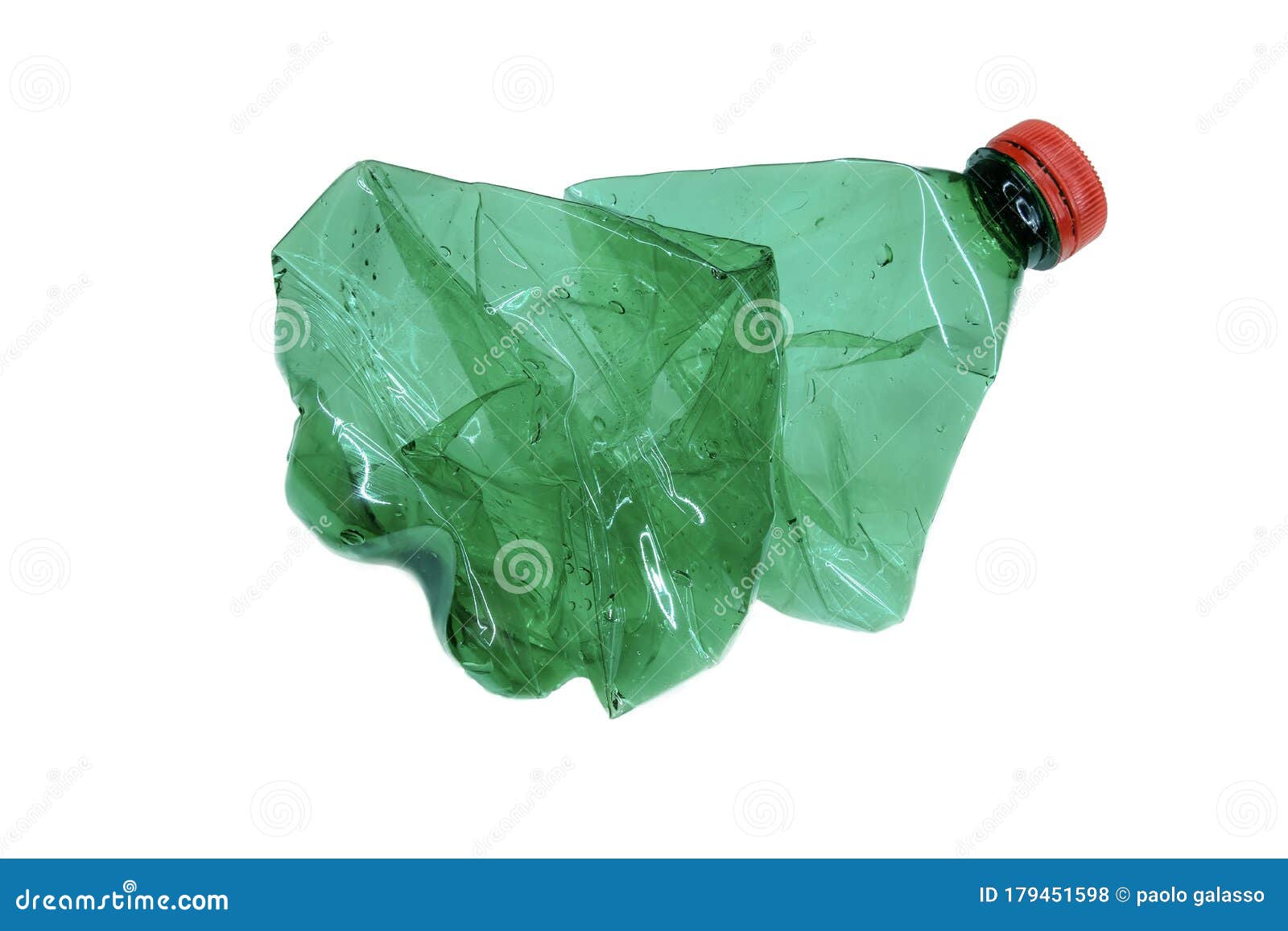 Isolated Compacted Recyclables Green Plastic Bottle on Bright ...