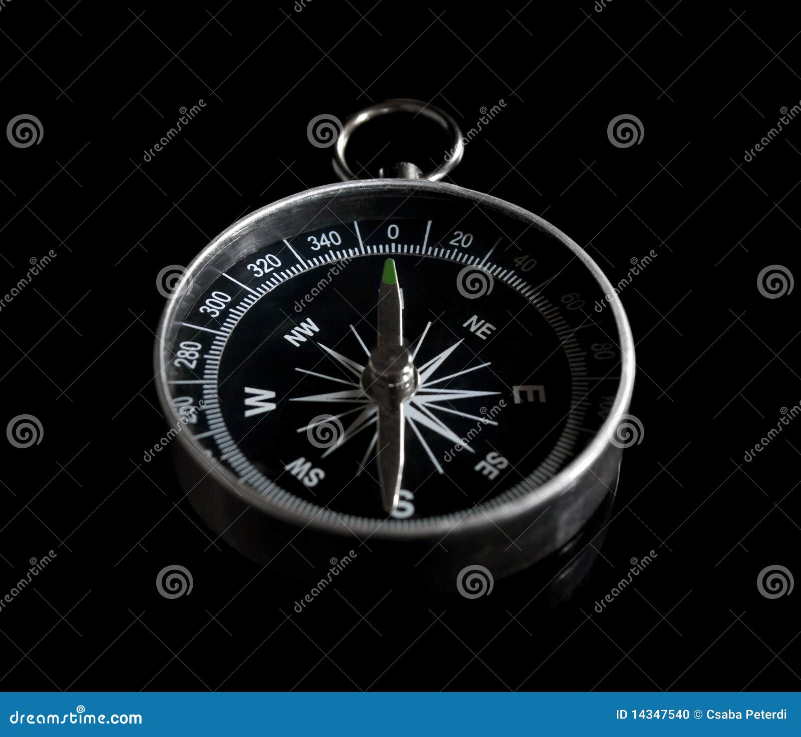 Isolated compass on black stock photo. Image of instrument - 14347540