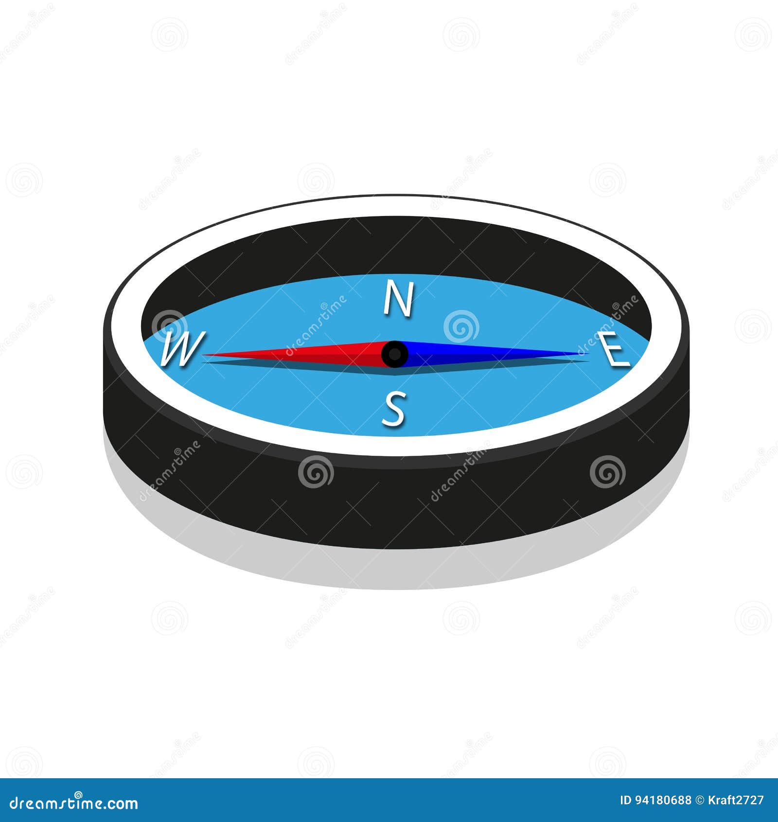Isolated Compass in Flat Design Stock Vector - Illustration of ...