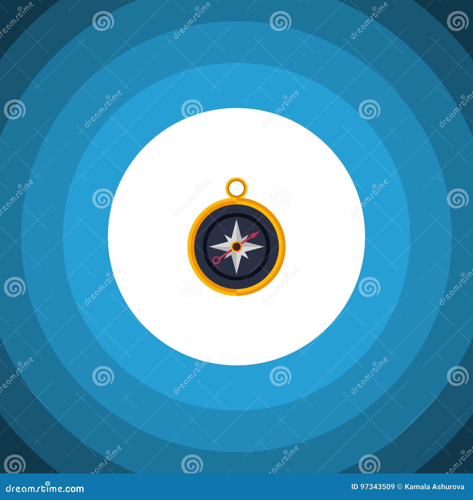 Isolated Compass Flat Icon. Divider Vector Element Can Be Used for ...
