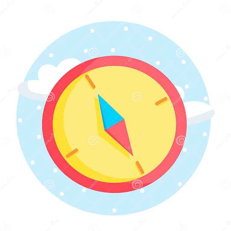 Isolated Compass Image on a Camping Sticker Stock Vector - Illustration ...