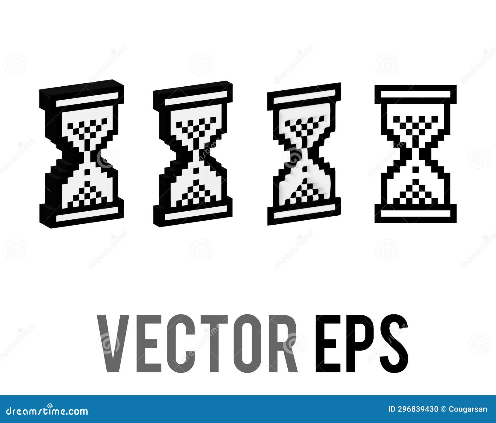 Isolated Computer Classic Loading Sandglass, Hourglass 8 Bits Pixelized ...